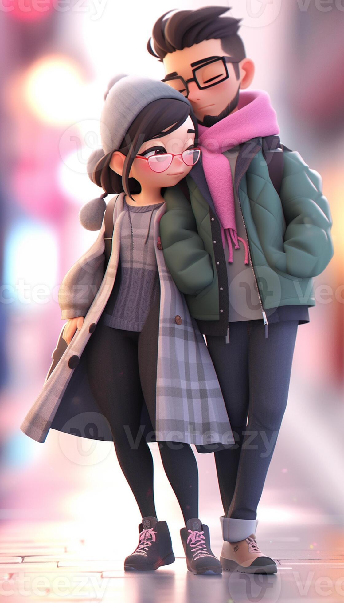 Cute Couple Cartoons Wallpapers