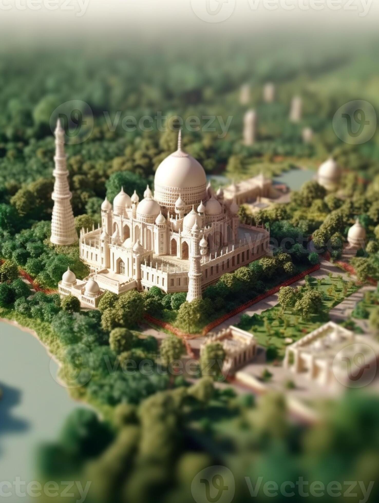 A Close Up Of A Miniature Model Of A Building In A Park Generative Ai a-close-up-of-a-miniature-model-of-a-building-in-a-park-generative-ai