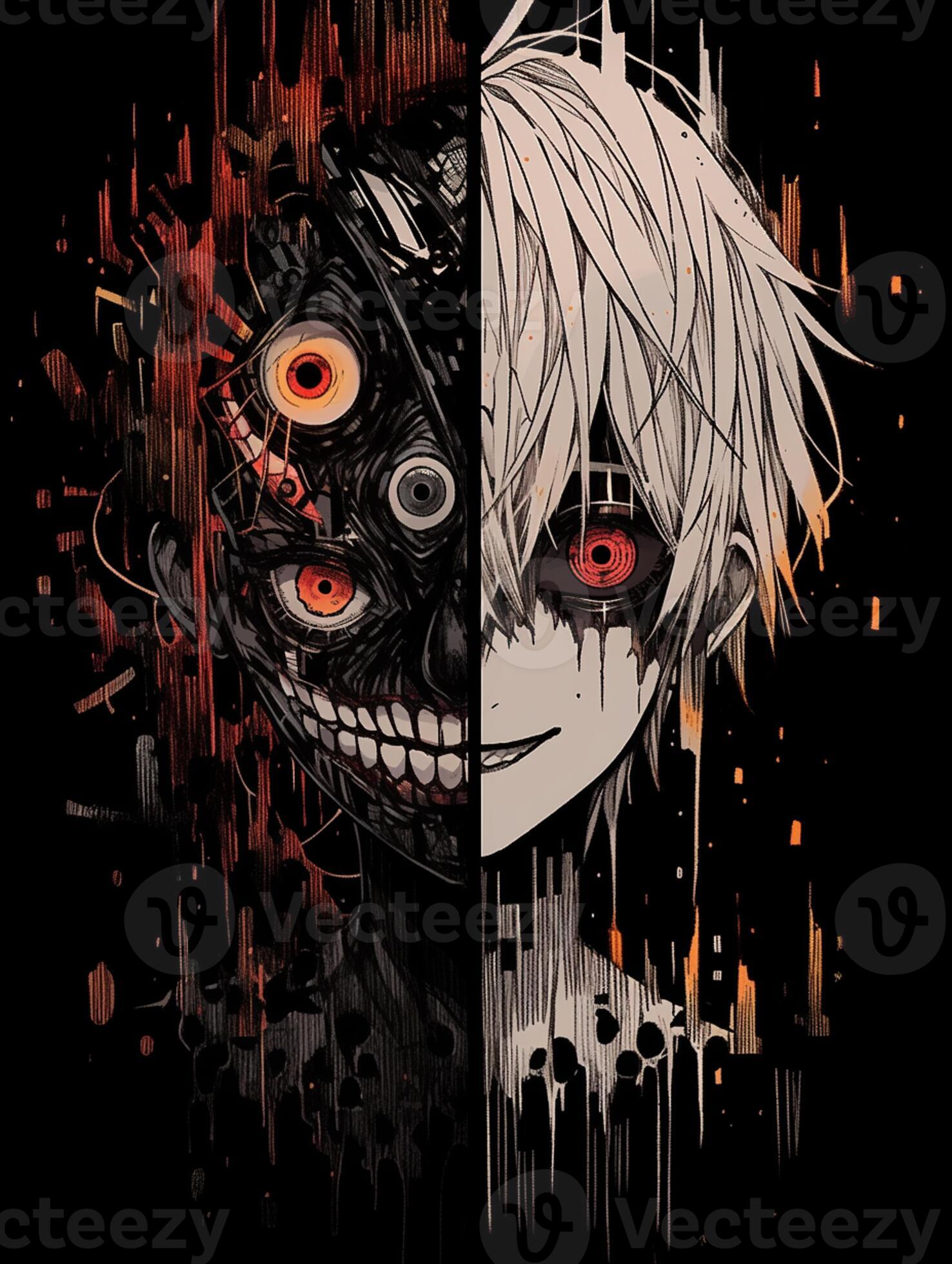 Anime Character With A Creepy Face And A Creepy Face With A Creepy Face Generative Ai 28458116