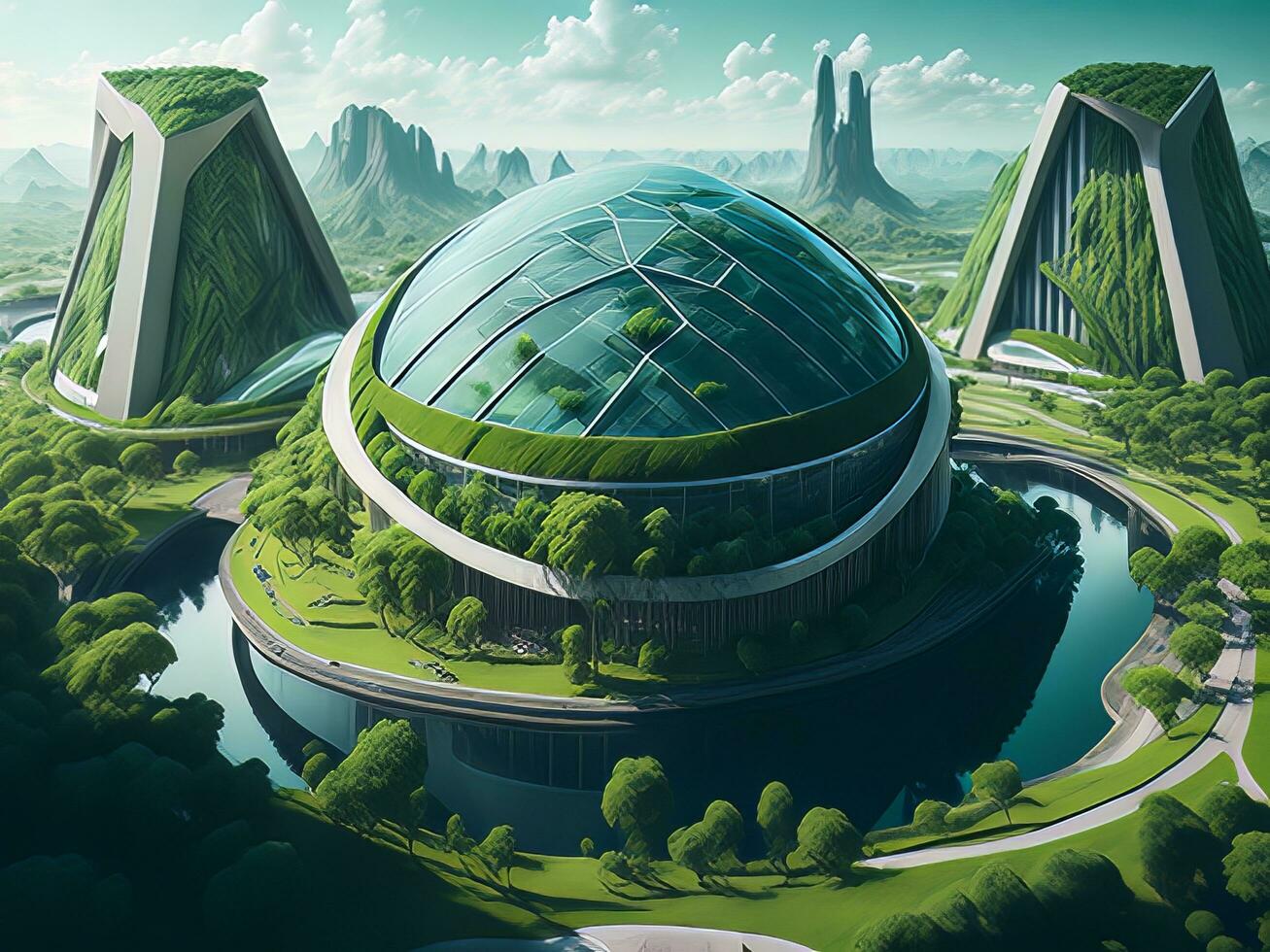 A utopian future where renewable energy sources power a sustainable ... A utopian future where renewable energy sources power a sustainable ...