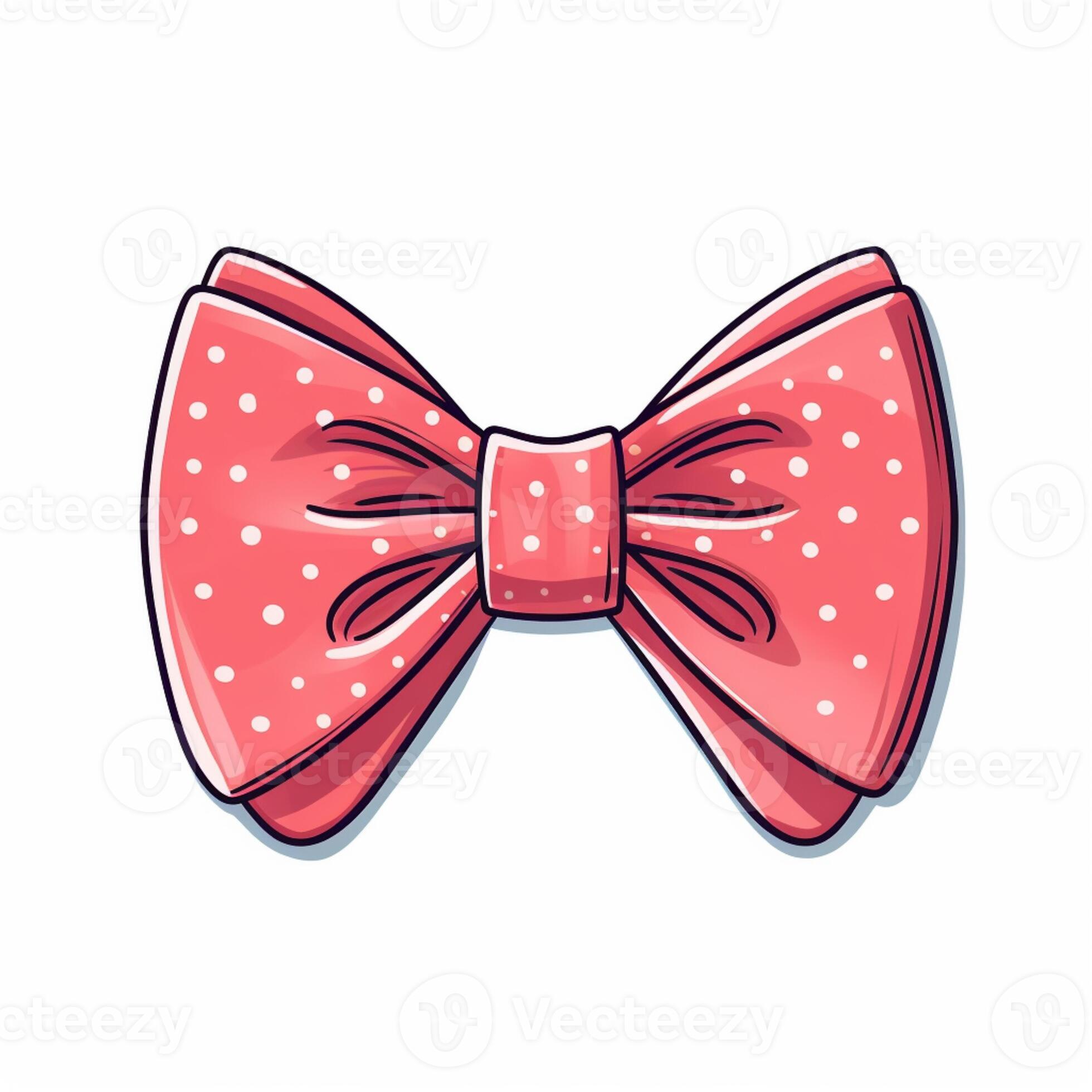 Cartoon Pink Polka Dot Bow