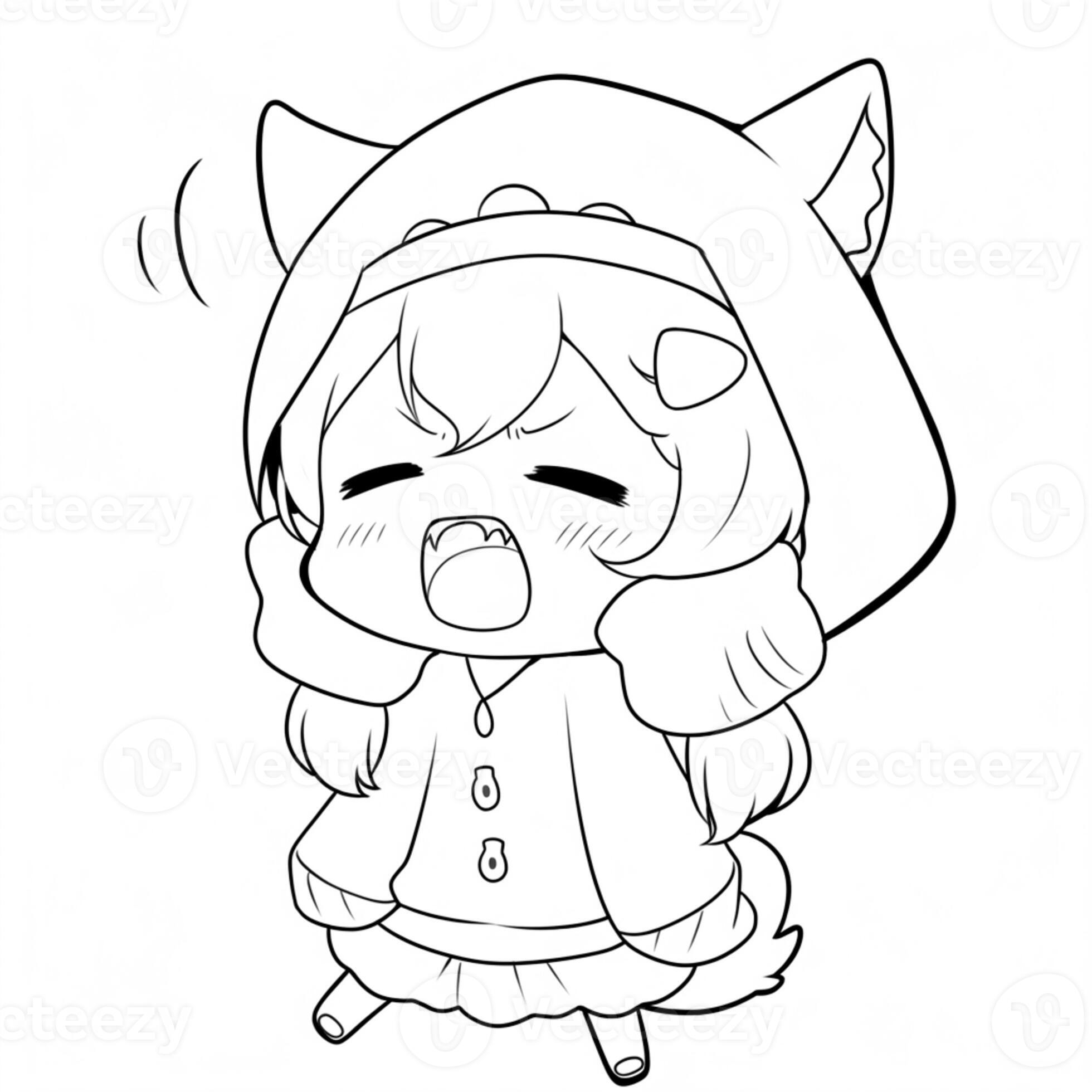 Chibi Anime Cat Girl Drawing