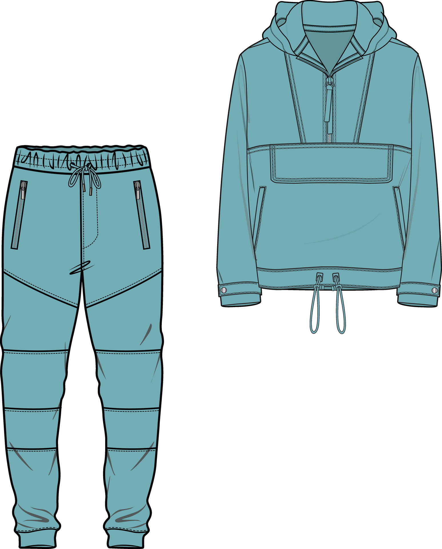 UNISEX WEAR SPORTS WEAR COORDINATE TRACKCUIT TOP AND JOGGER SET VECTOR ...