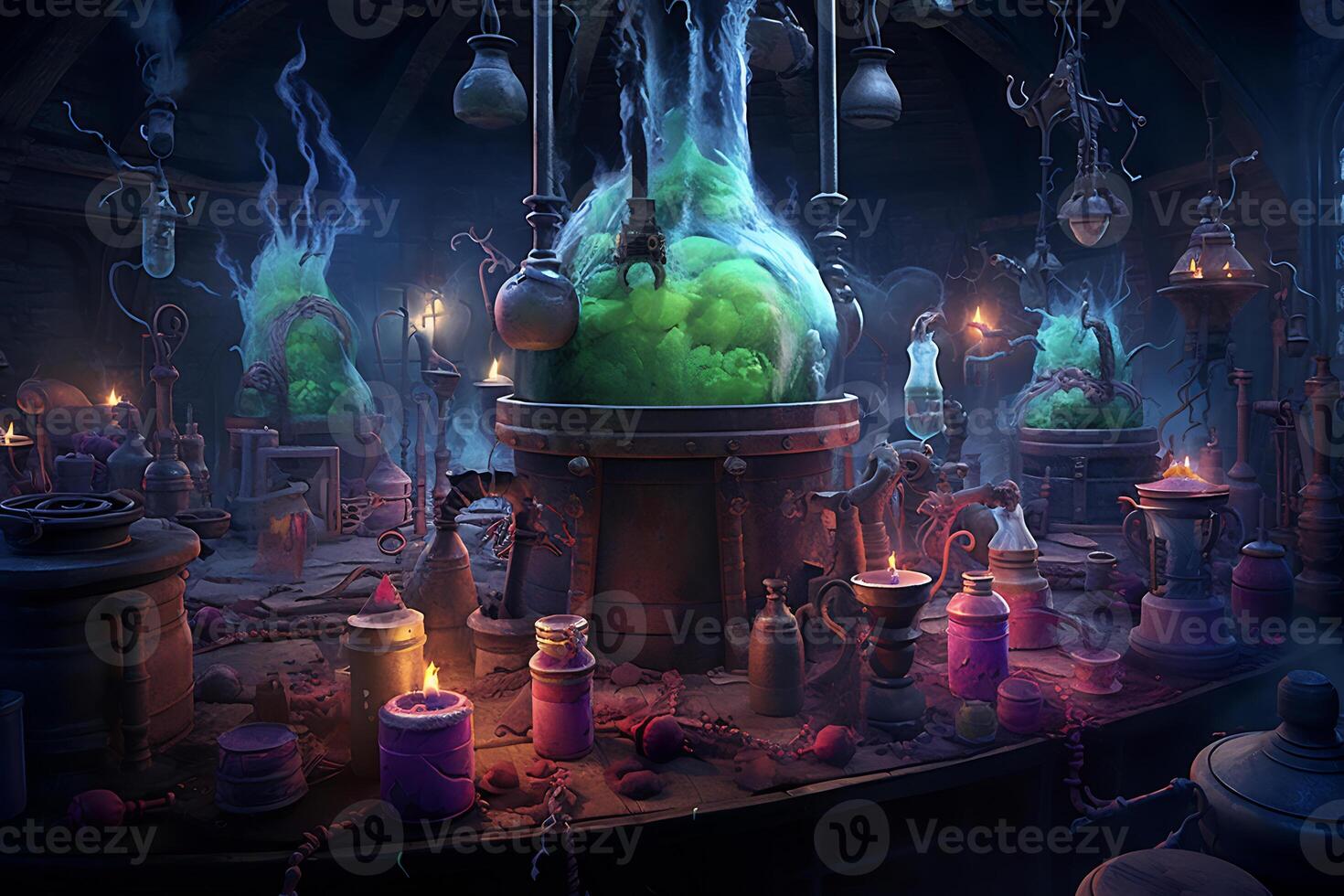 un misterioso escena de un bruja poción laboratorio 28532985 Foto de ...