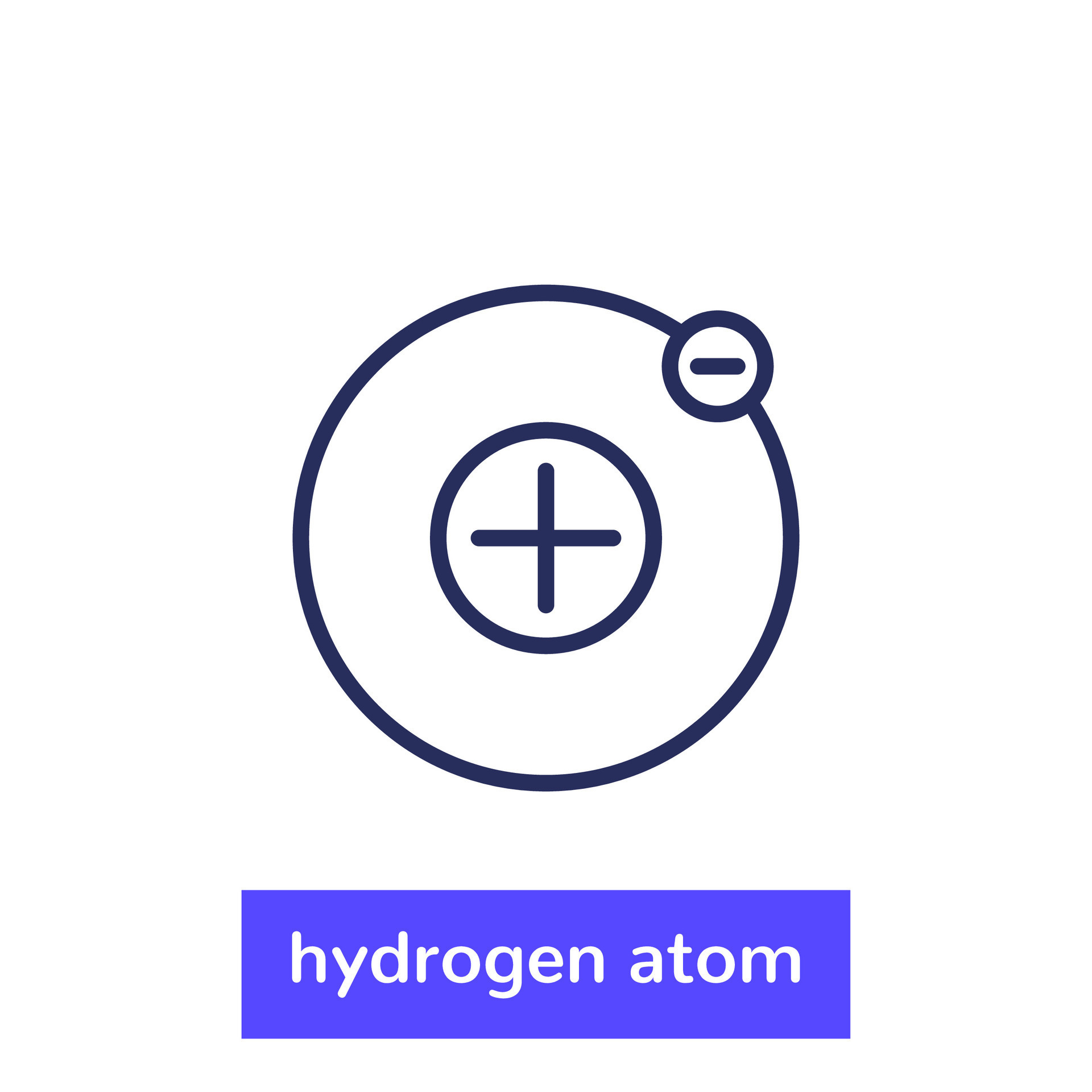 Hydrogen Atom Line Icon On White 28533124 Vector Art At Vecteezy
