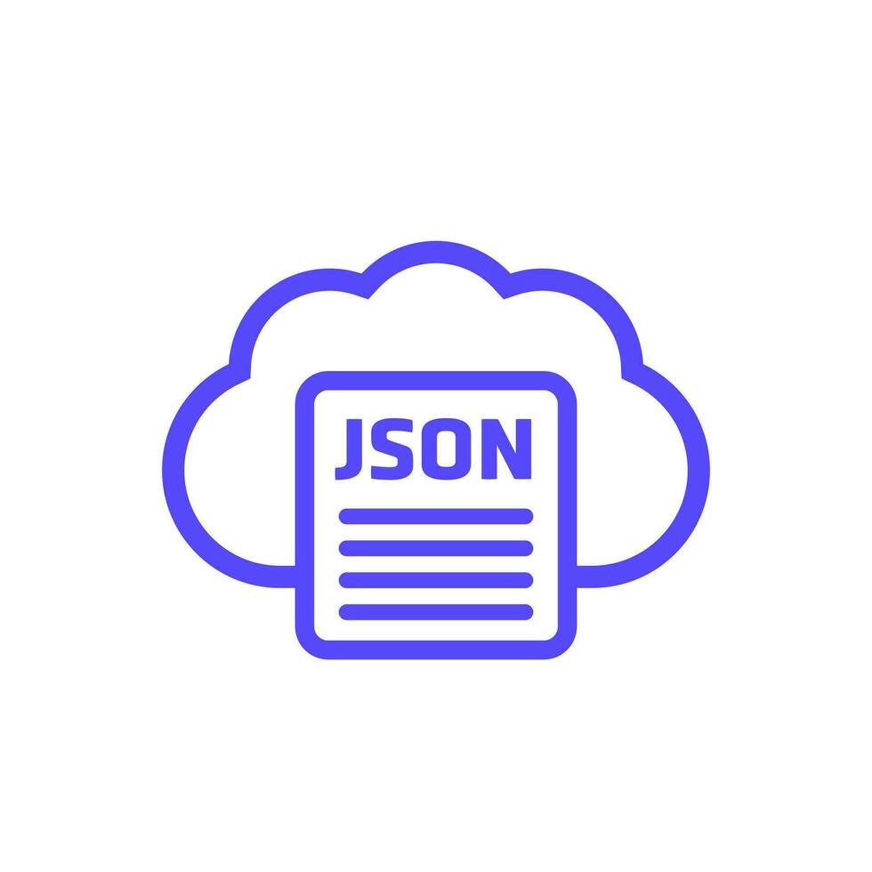 JSON file, document in a cloud icon 28533166 Vector Art at Vecteezy