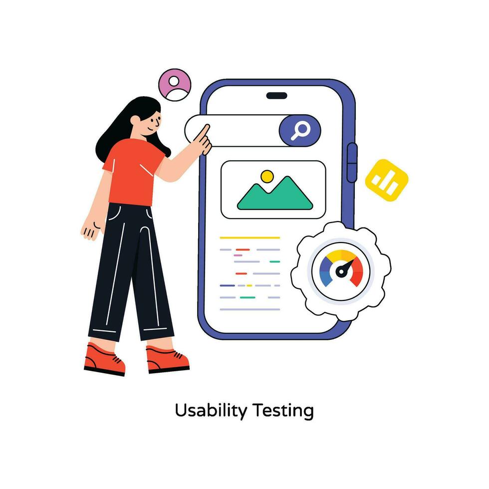 Usability Testing Flat Style Design Vector Illustration Stock