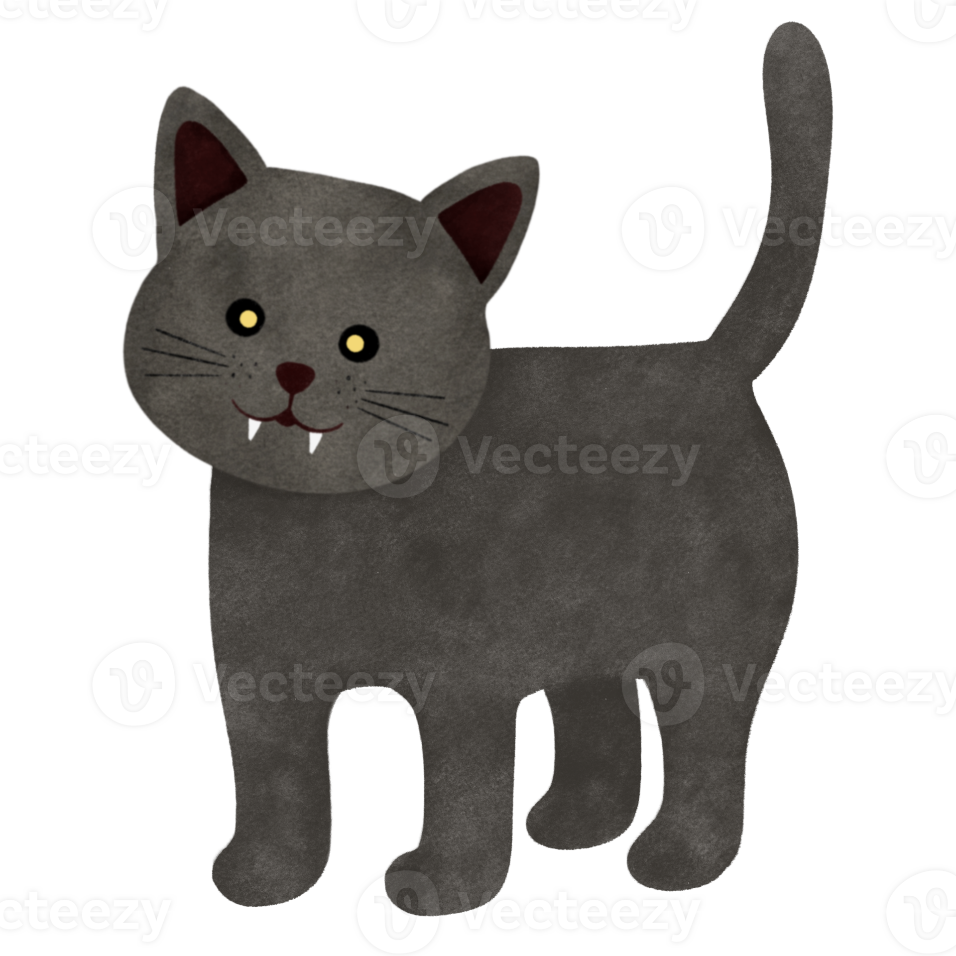 Halloween Cute Black Cat Cartoon Characters 28535428 Png