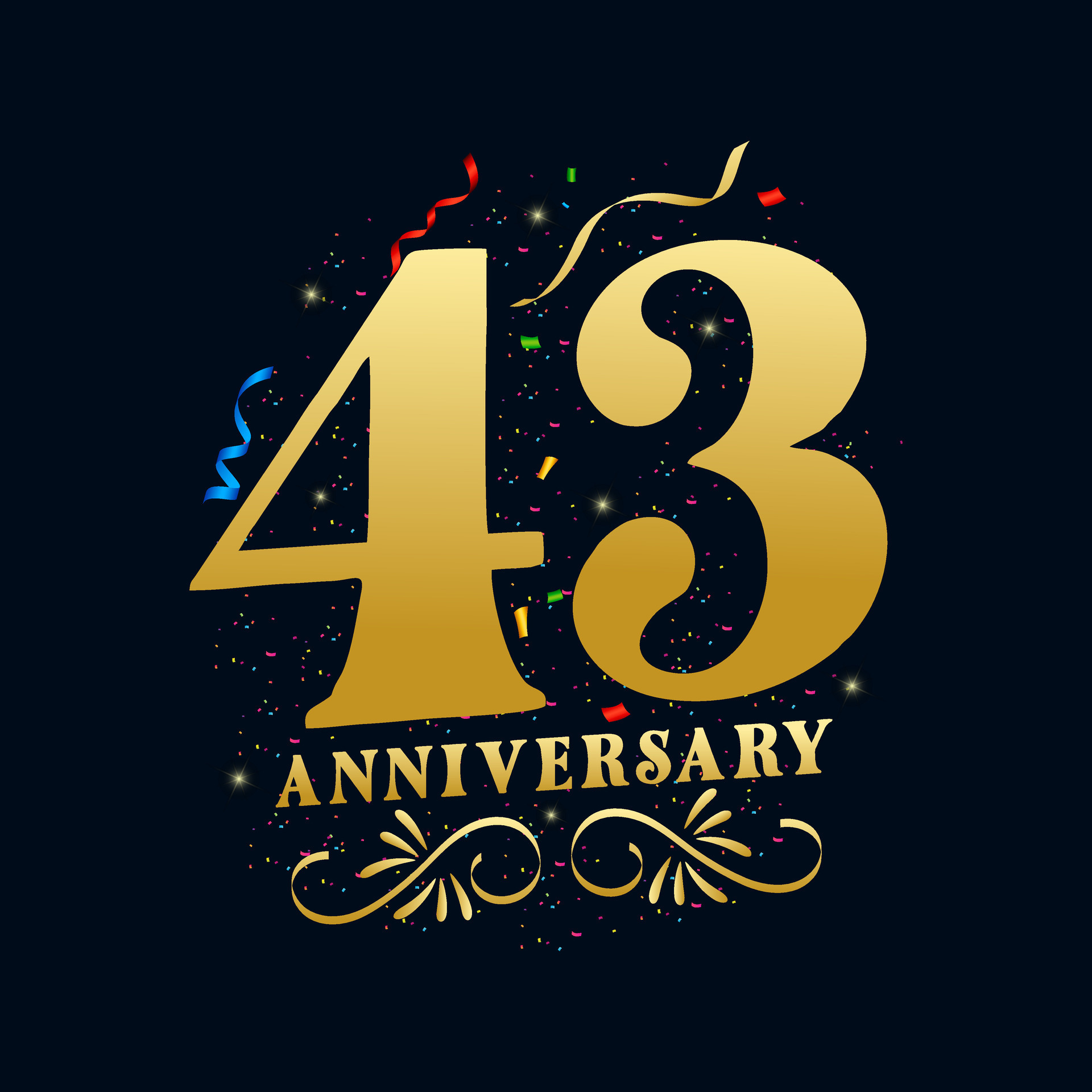 43 Anniversary Luxurious Golden Color 43 Years Anniversary Celebration 43-anniversary-luxurious-golden-color-43-years-anniversary-celebration