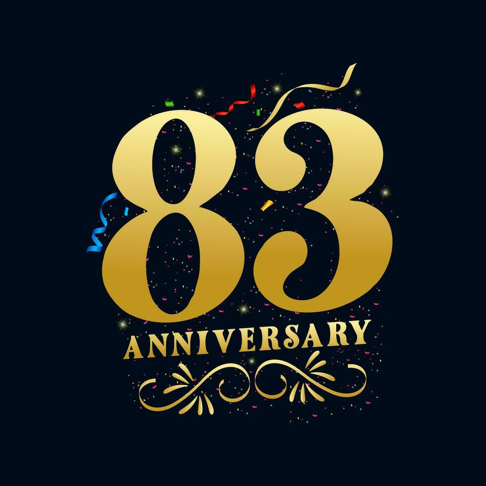 83 aniversario lujoso dorado color 83 años aniversario celebracion logo diseño modelo 28537953 ...