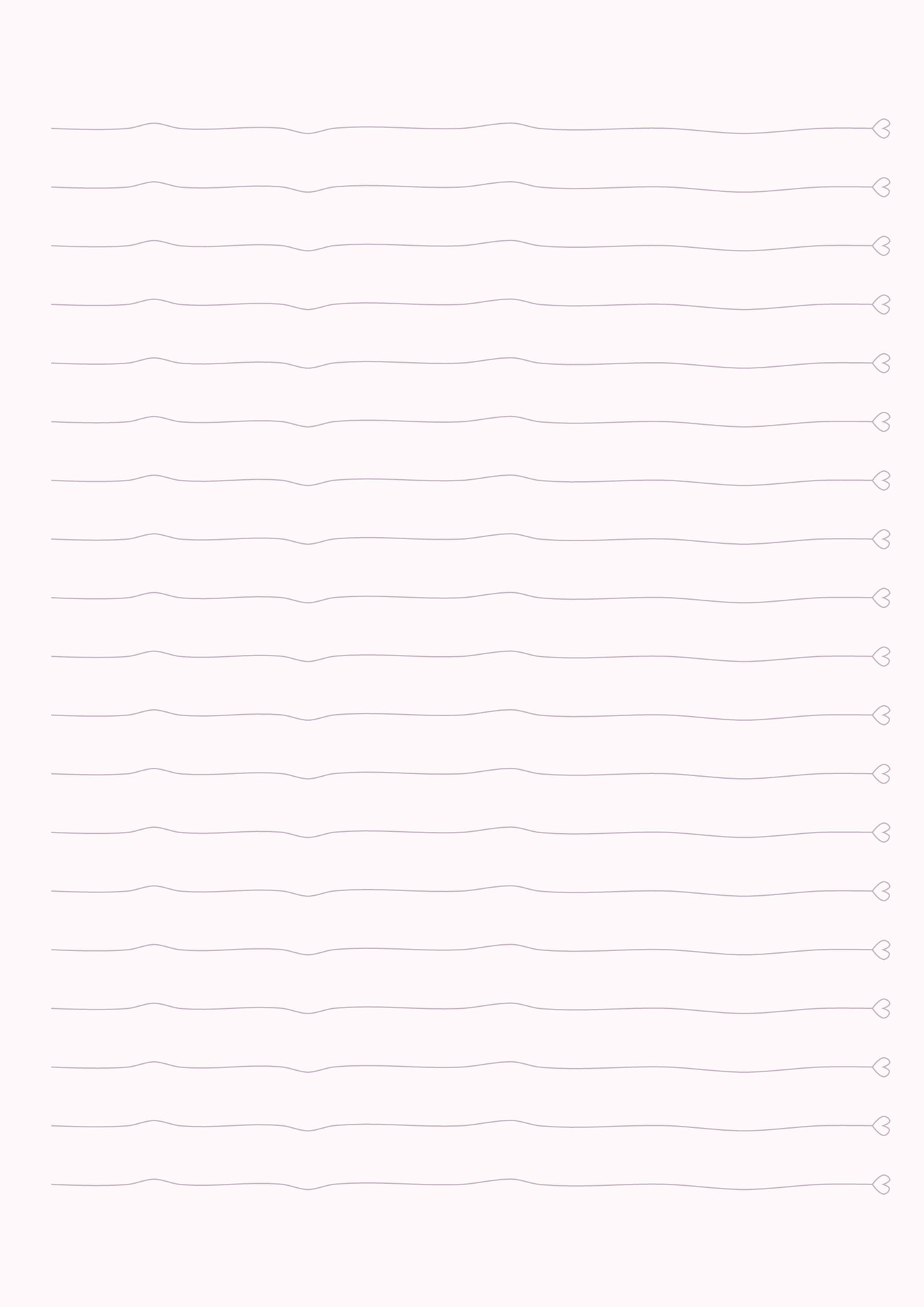 notebook lines template with hearts pattern on light pink background ...