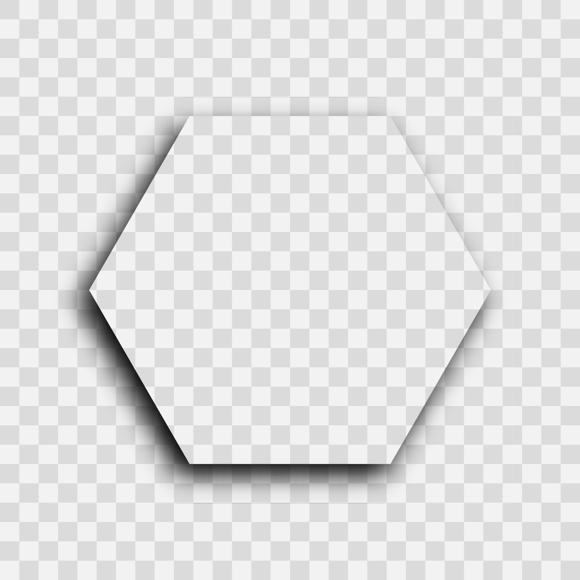 Dark realistic shadow. Hexagon shadow isolated on background. Vector ...