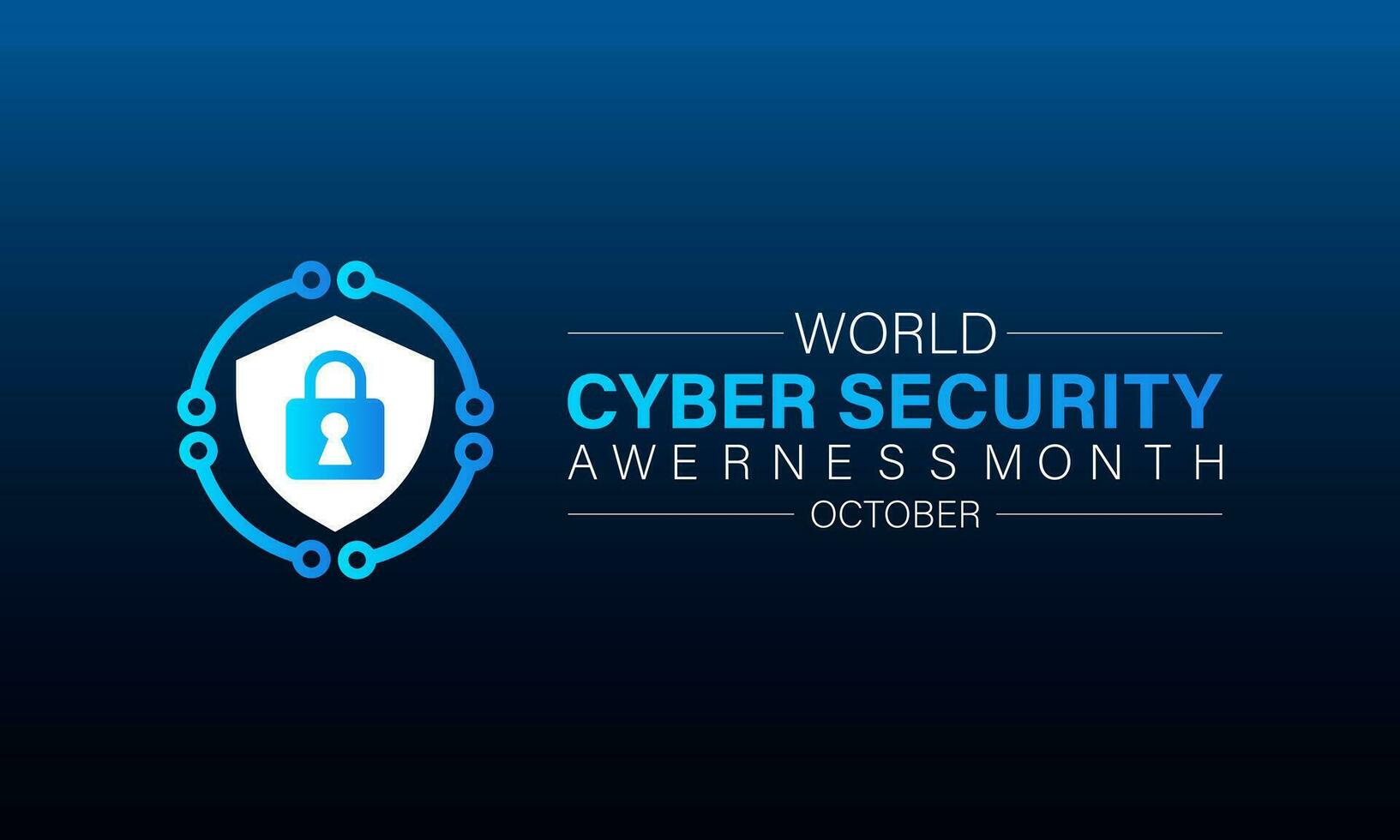 Vector Illustration Design Concept Of National Cyber Security Awareness
