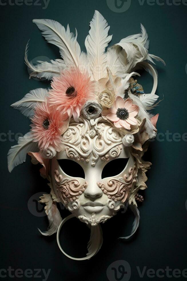 Masquerade Mask With Peacock Feathers Ai Generated 28542487 Stock