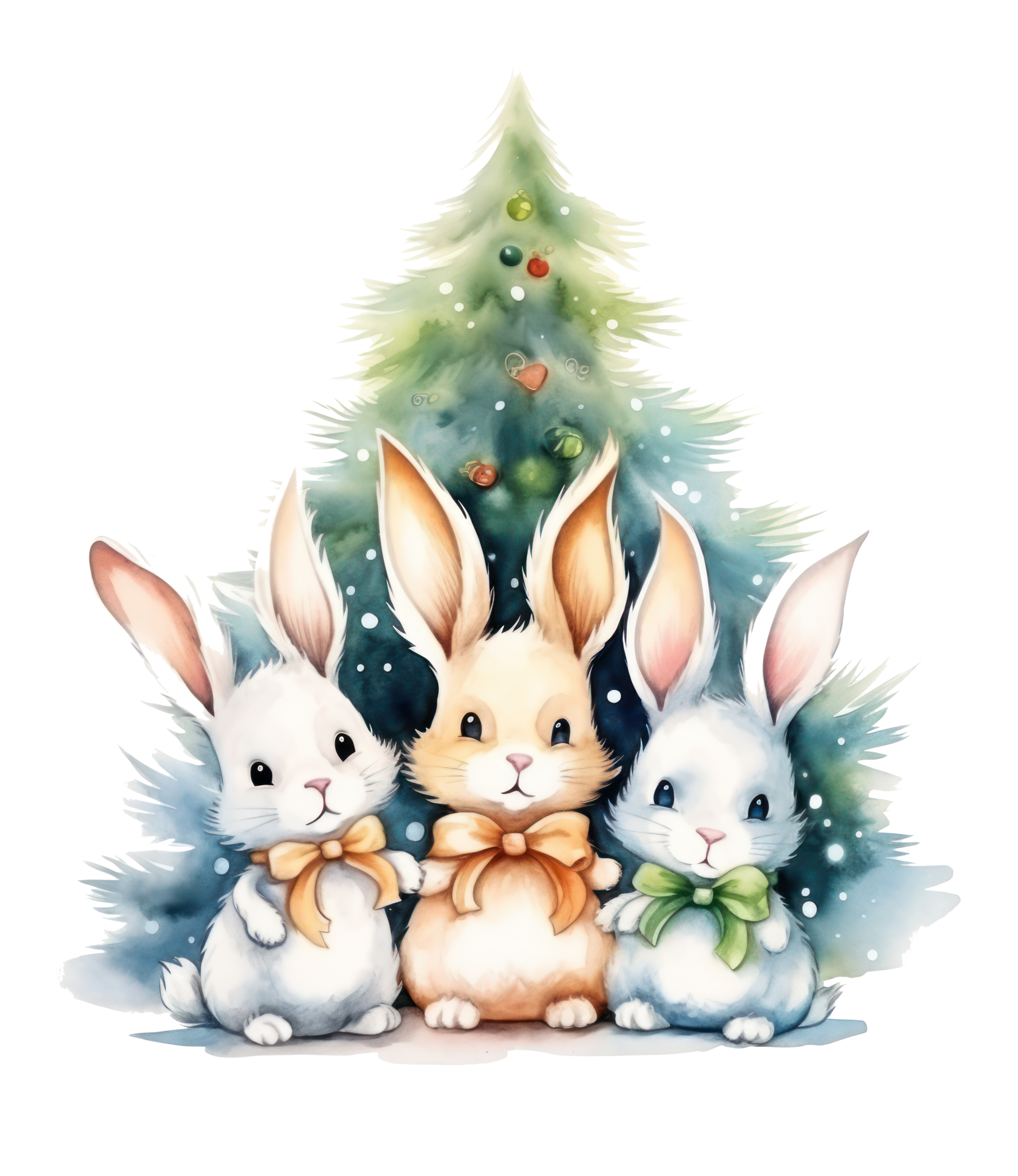 Cute Group Of Christmas Rabbits 28542696 PNG cute-group-of-christmas-rabbits-28542696-png