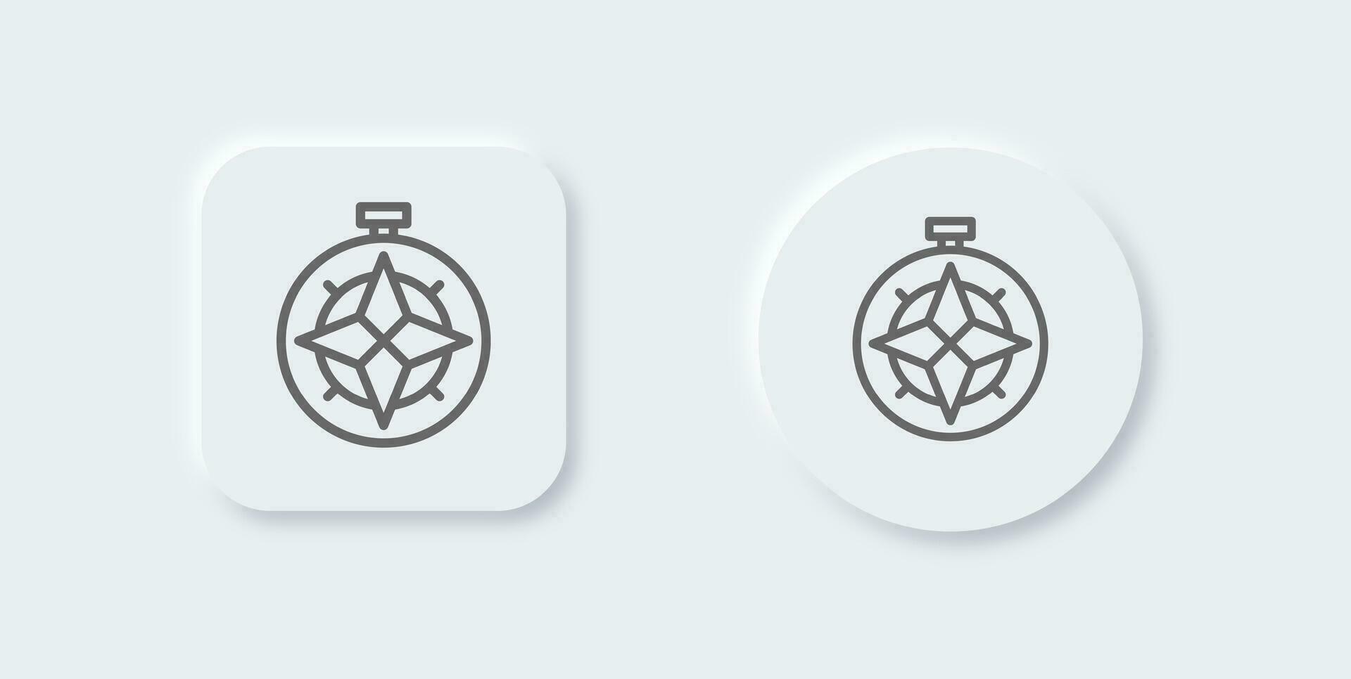 Compass Line Icon In Neomorphic Design Style Exploration Signs Vector