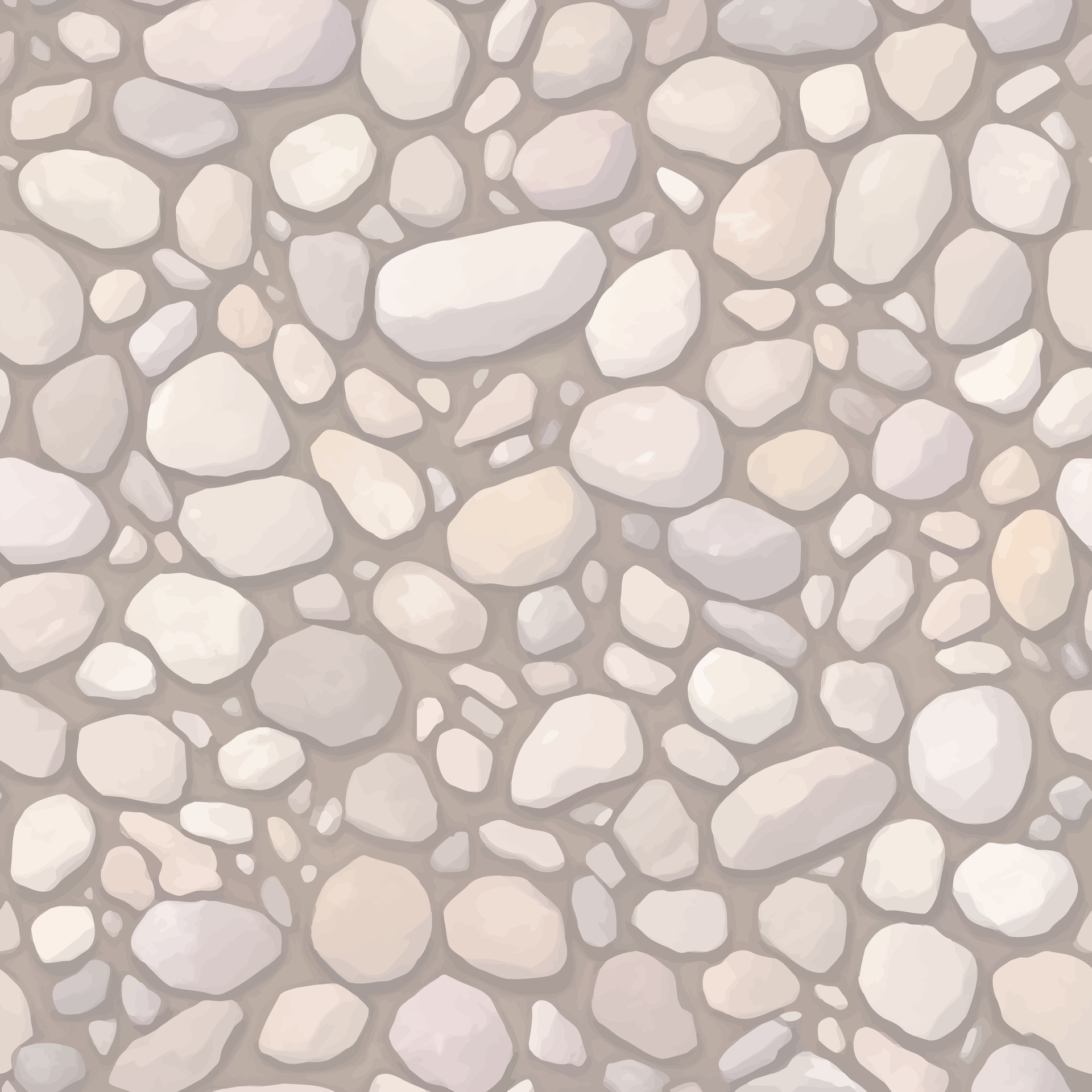 Minimalist Pebble Stones or Cobblestones Seamless Texture Pattern Hand ...