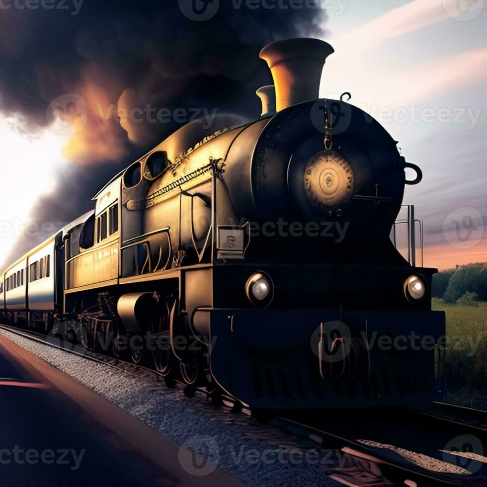 The old model train 28545314 Stock Photo at Vecteezy