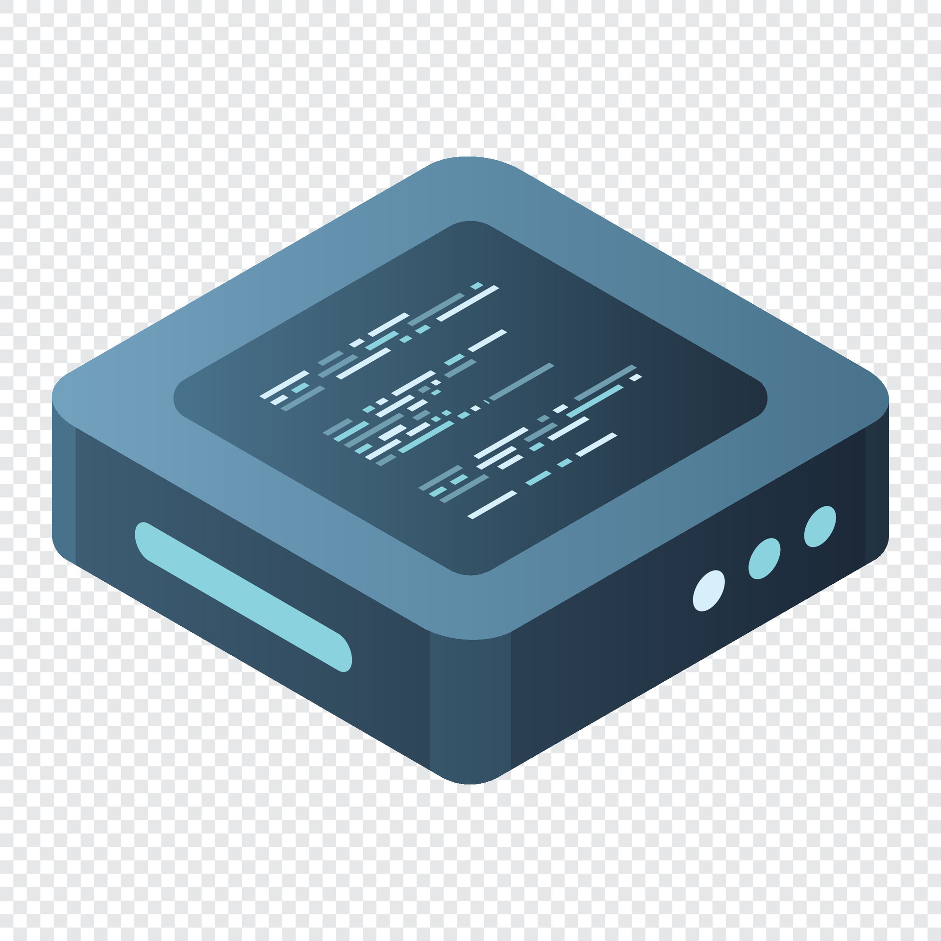 Isometric futuristic server. Isometric database or data center ...