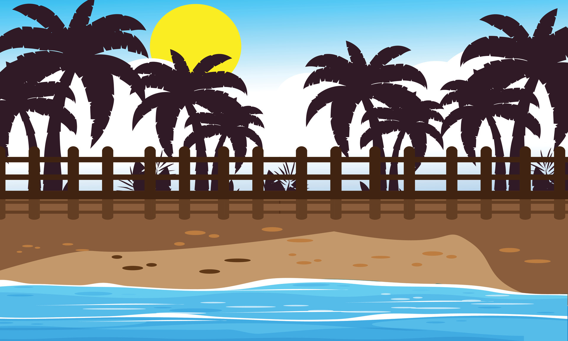 palm beach and sunlight 28549843 Vector Art at Vecteezy