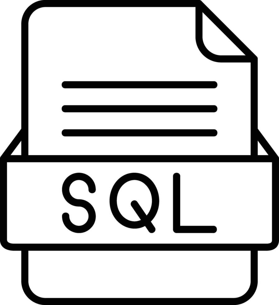 Sql File Format Line Icon 28550324 Vector Art At Vecteezy
