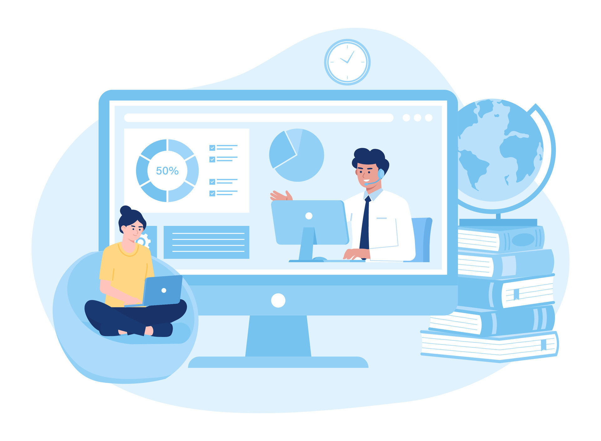 Online business webinar concept flat illustration 28555972 Vector Art ...