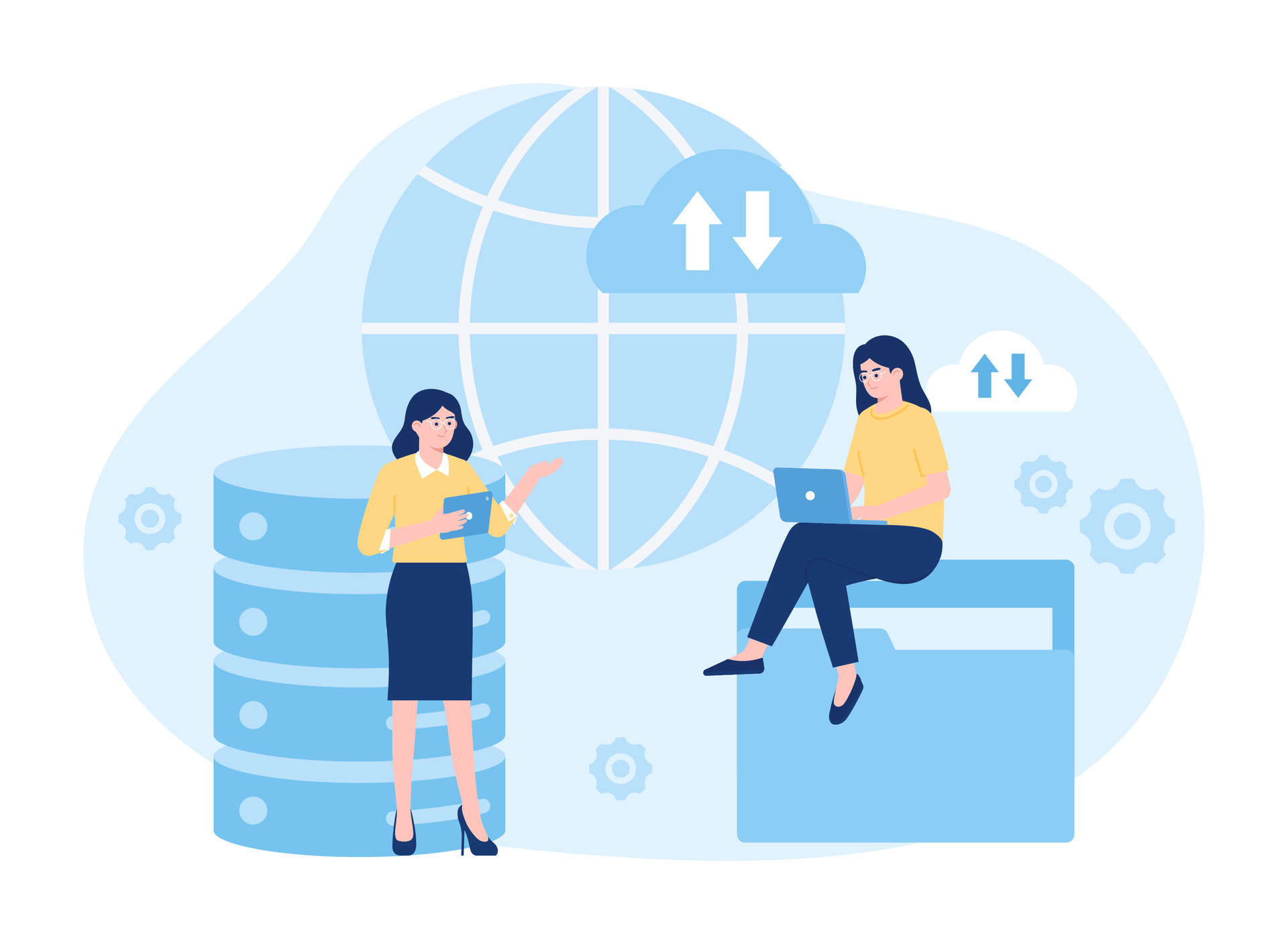 Web Hosting Online Database Storage Technology Concept Flat Illustration 28555979 Vector Art At