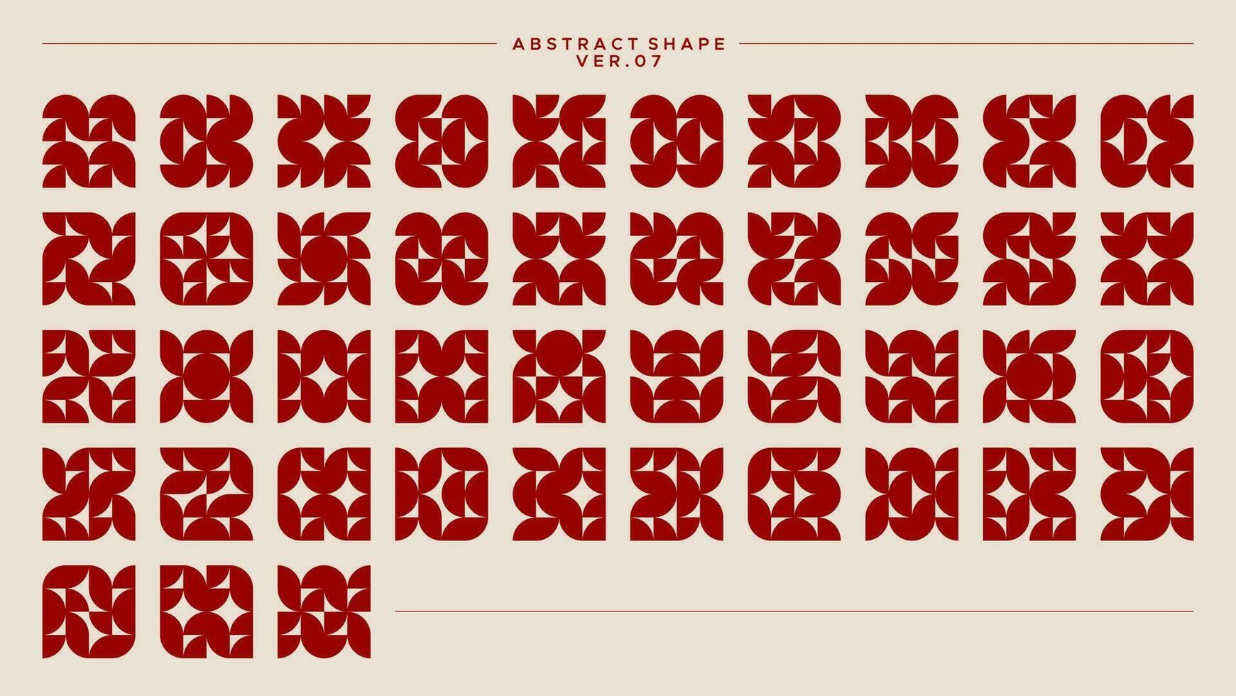 Minimalist round circle abstract basic shape pattern design set ...