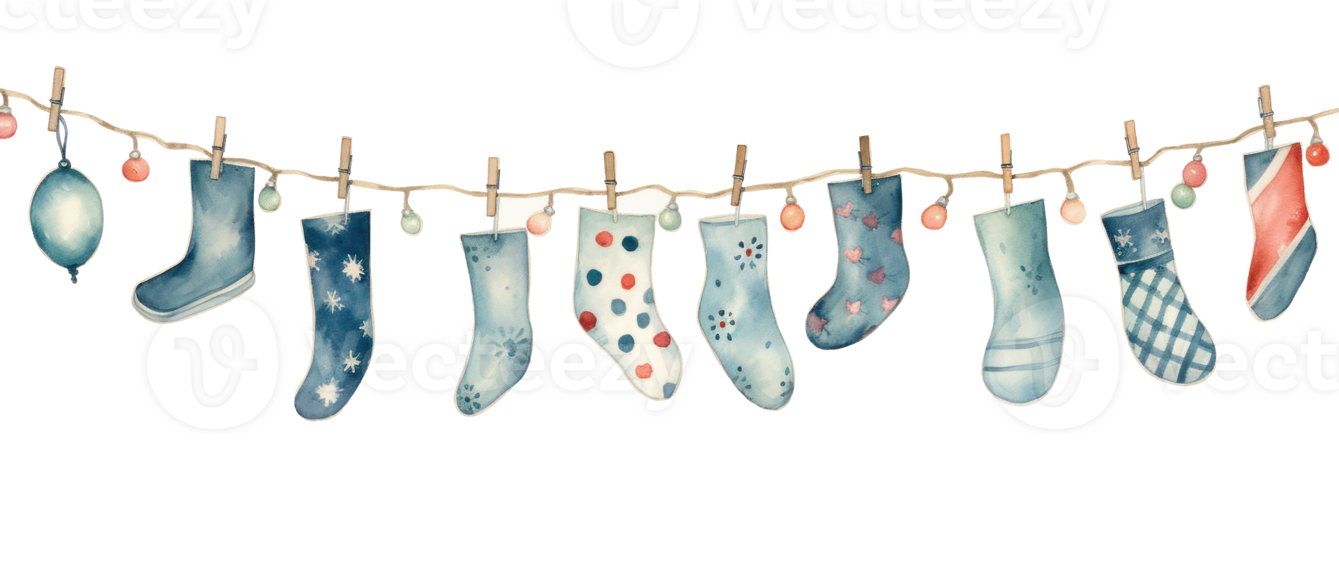 Watercolor Christmas garland isolated 28559667 PNG