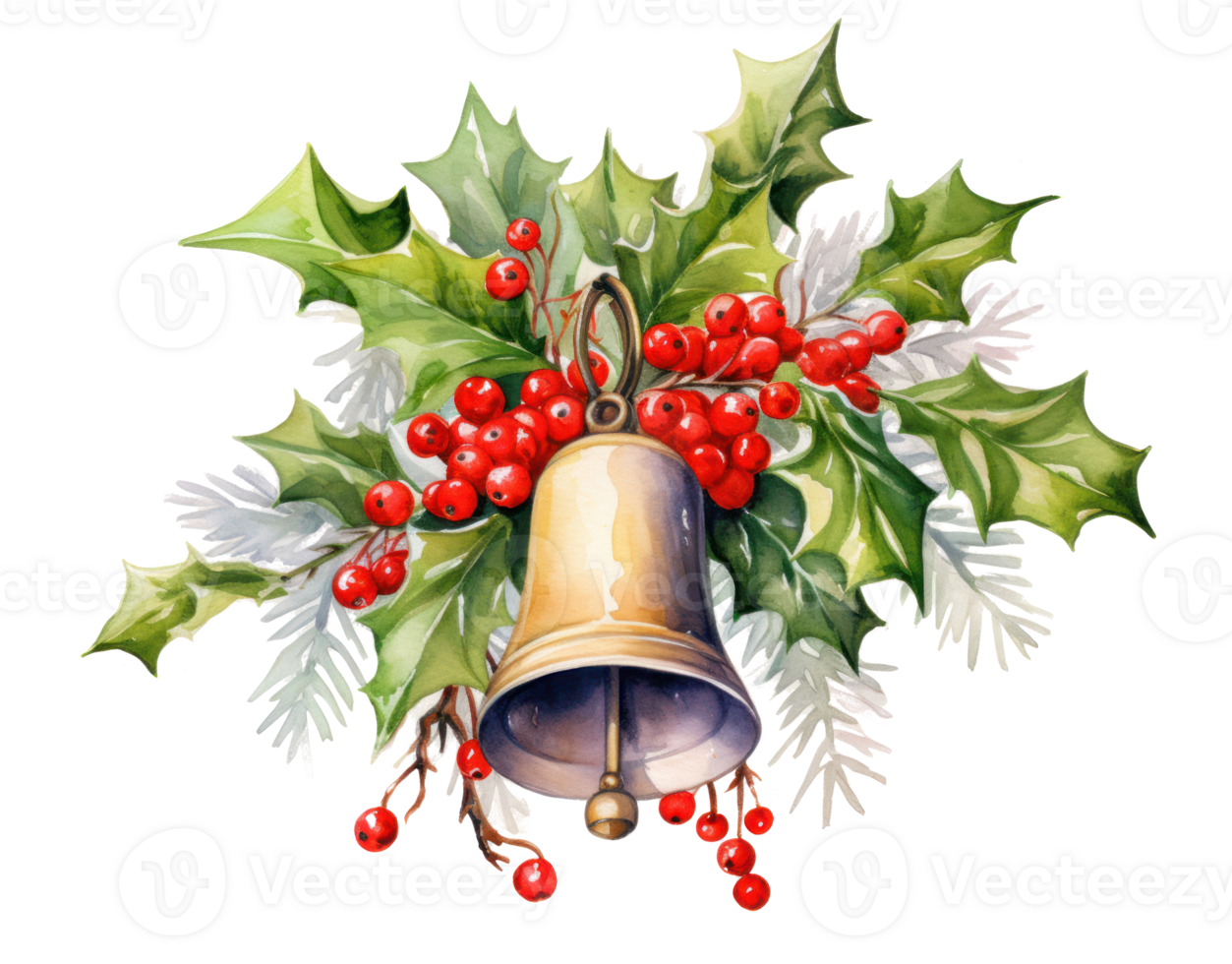Watercolor Christmas bell isolated 28559685 PNG