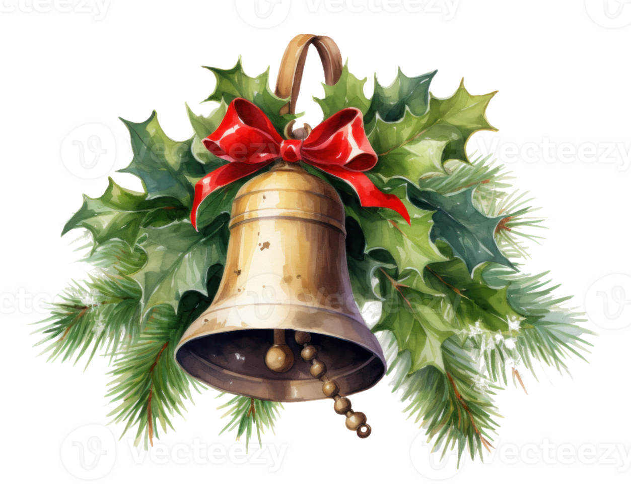 Watercolor Christmas bell isolated 28559692 PNG