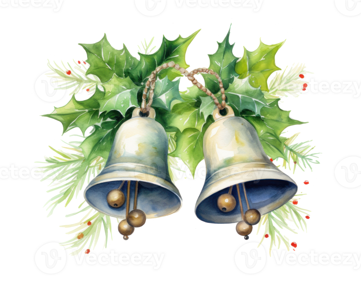 Watercolor Christmas bell isolated 28559751 PNG