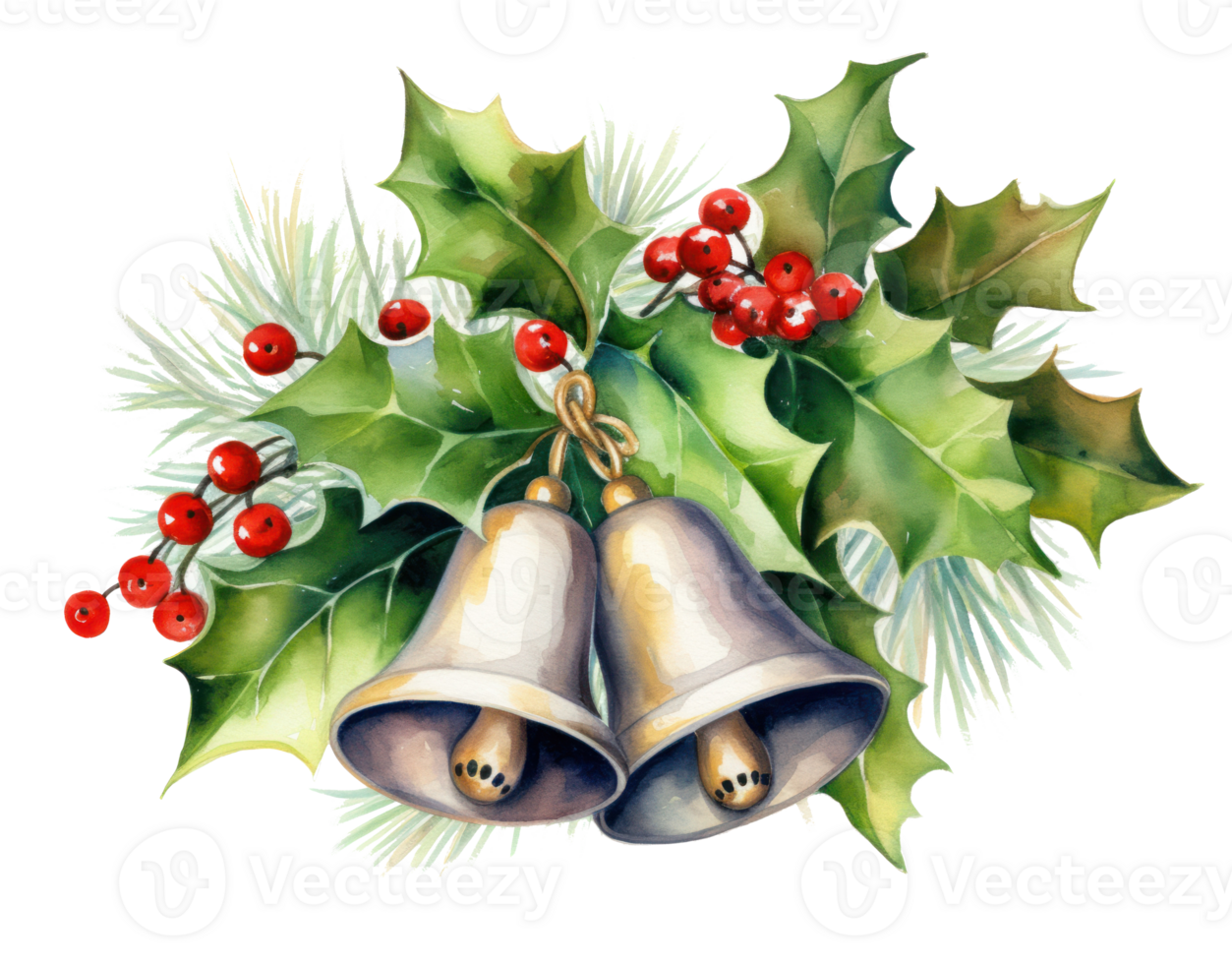 Watercolor Christmas bell isolated 28559775 PNG