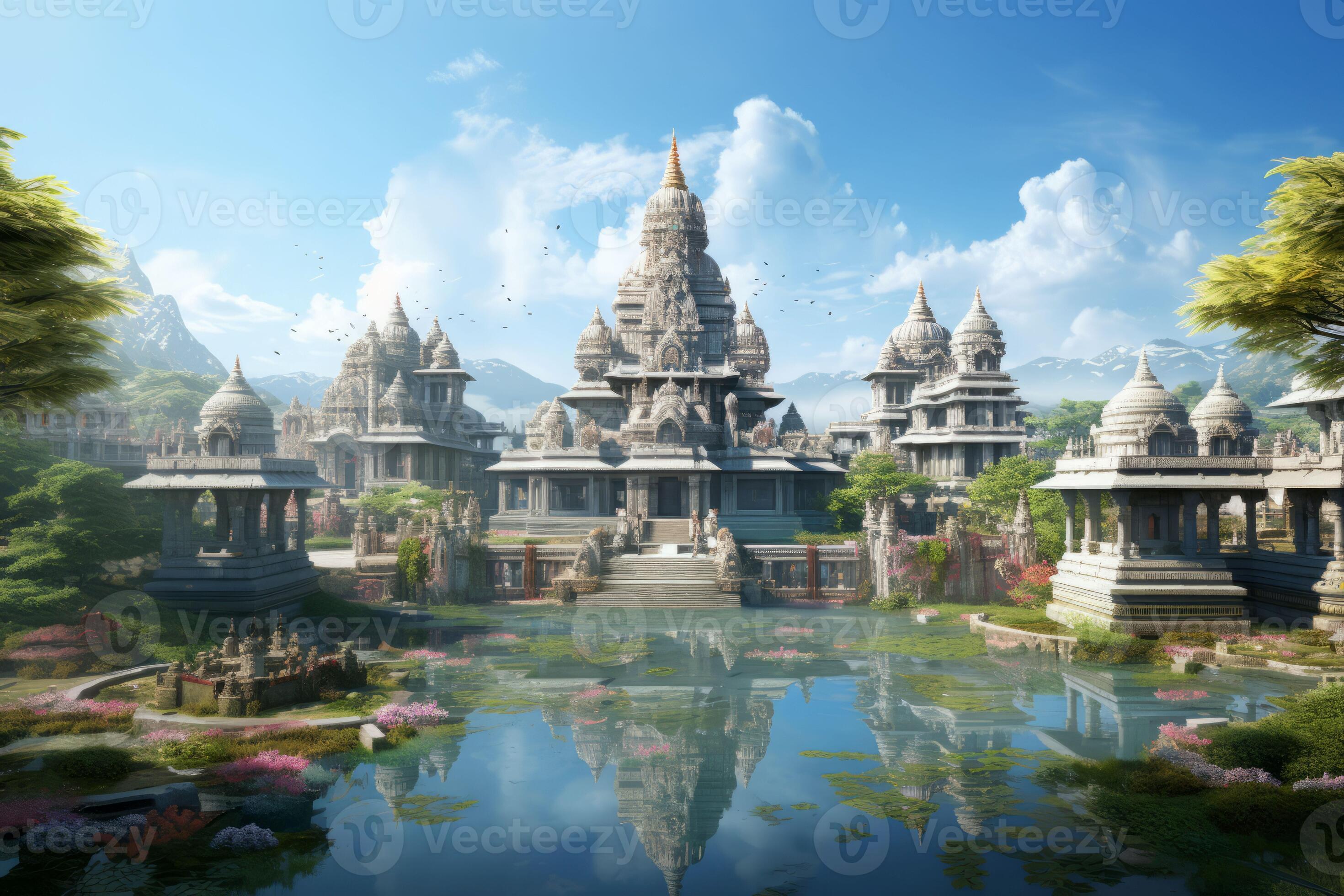 Big indian temple traditional. Generate Ai 28561653 Stock Photo at Vecteezy