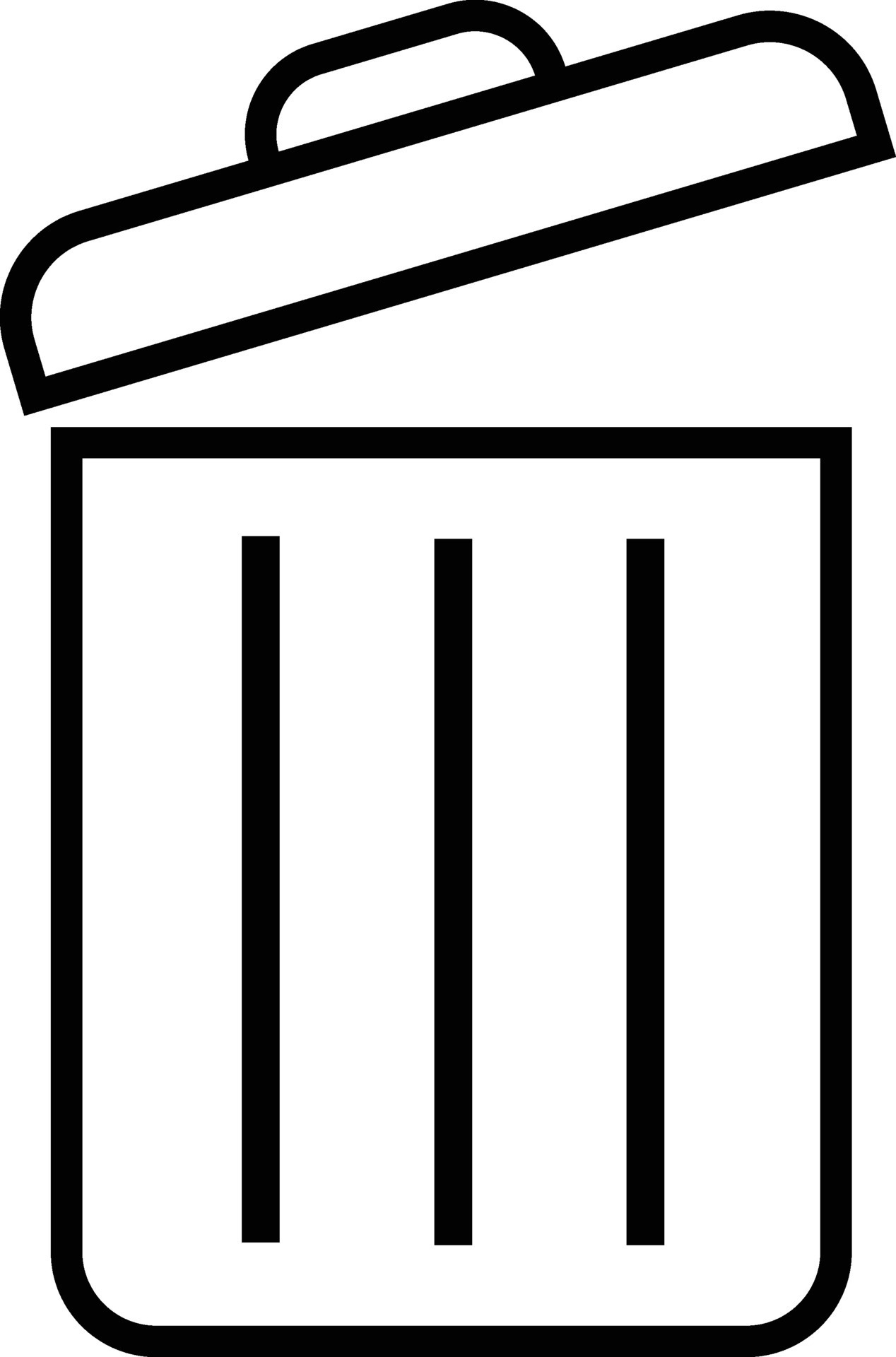 Delete icon-garbage, trash can, rubbish basket, Recycle bin, waste container simple flat button ...