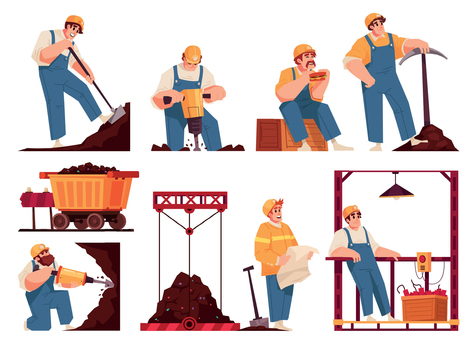 Mining Colored Icon Set 28569772 Vector Art at Vecteezy Mining Colored Icon Set 28569772 Vector Art at Vecteezy