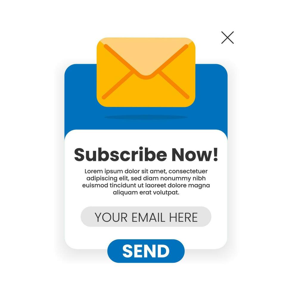 email subscribe pop up, submit button concept illustration flat design vector eps10. simple ...