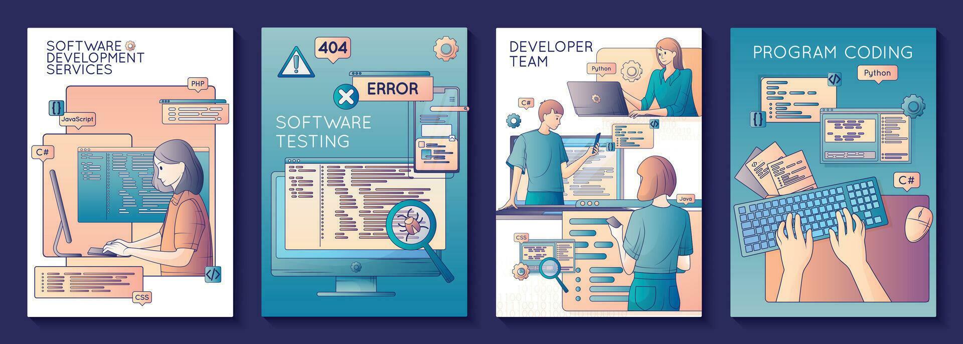 Software Development Vertical Compositions 28571412 Vector Art at Vecteezy