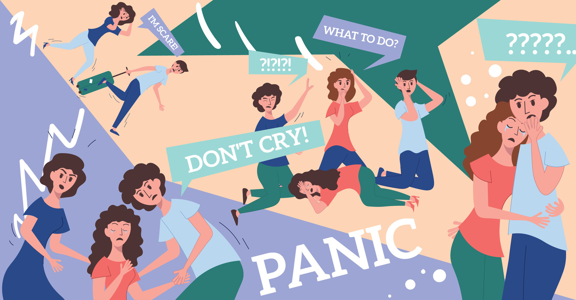 Panic Collage Flat Composition 28571421 Vector Art at Vecteezy