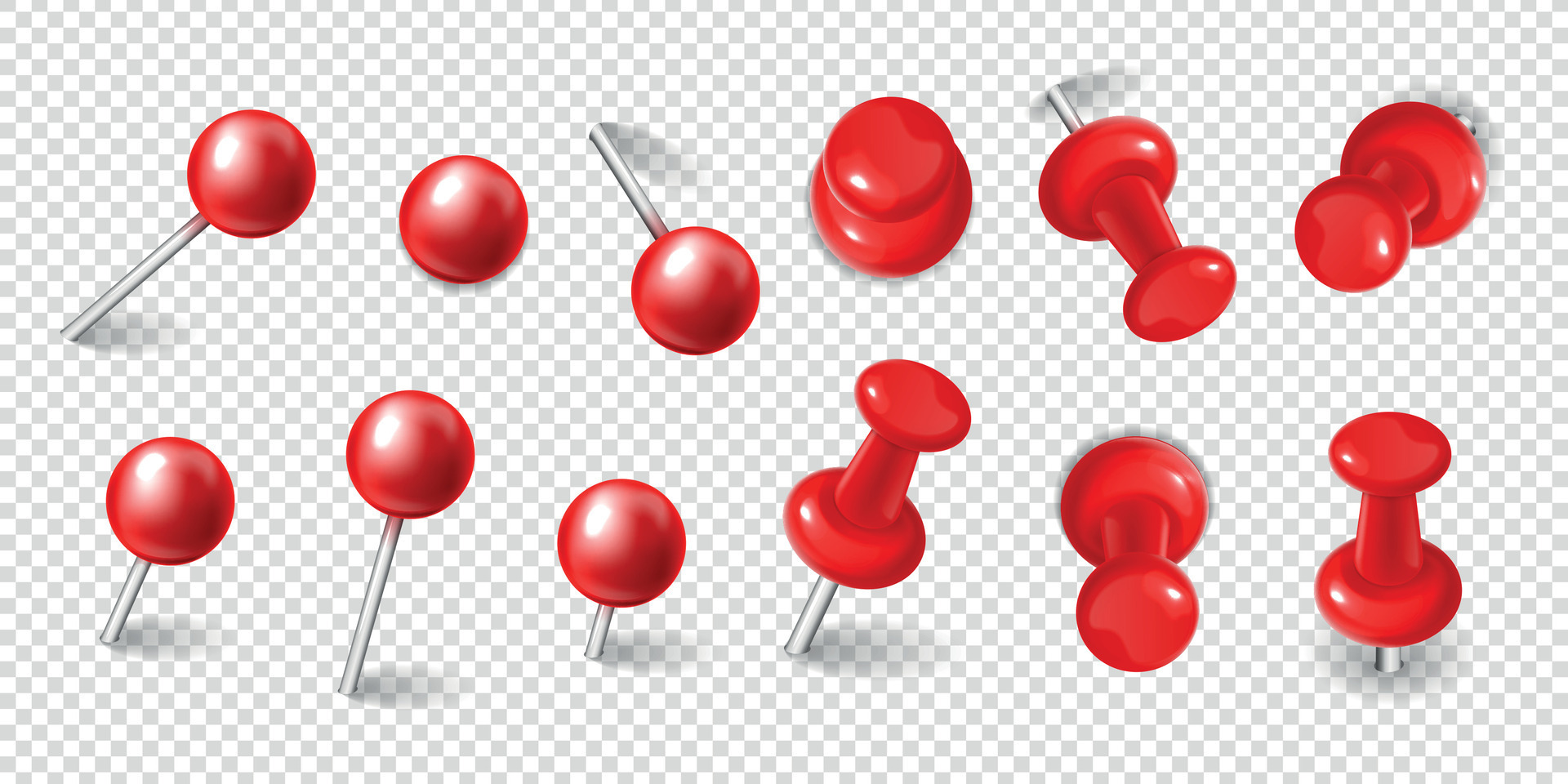 Red Pushpin Transparent Set 28571644 Vector Art at Vecteezy