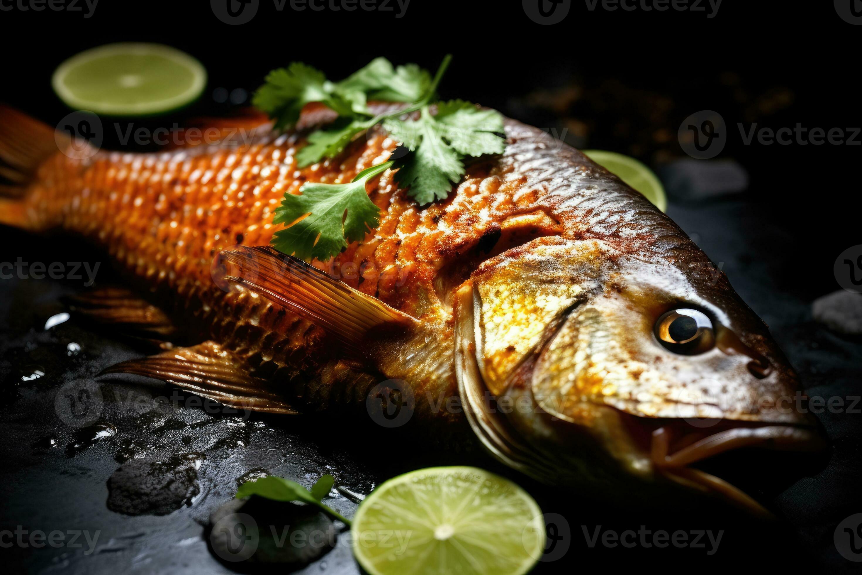 Whole fish with a grilled skin Arab food Generative AI 28572040 Stock ...