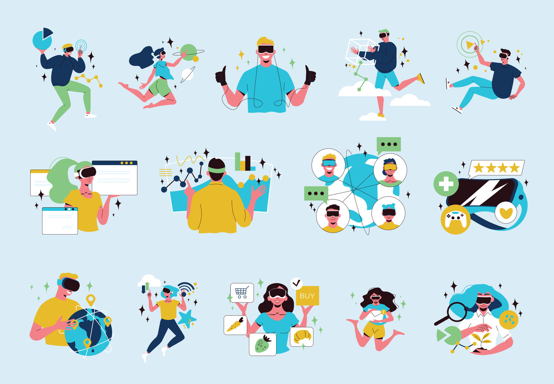 Cyberspace Icons Set 28572983 Vector Art At Vecteezy