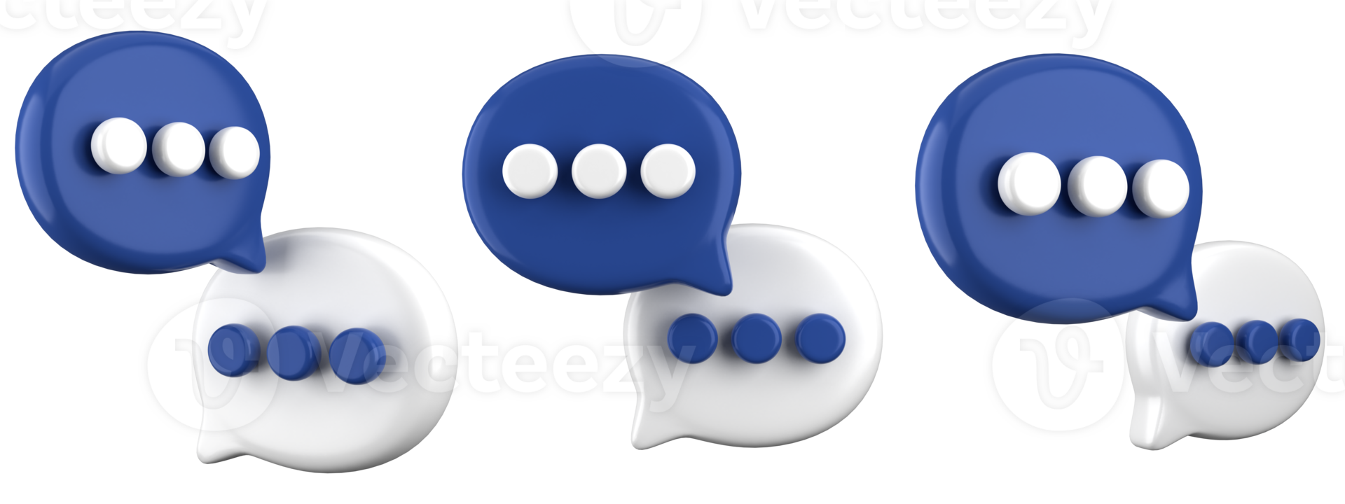 3d rendering of Speech bubble messages, bell notification, social media ...