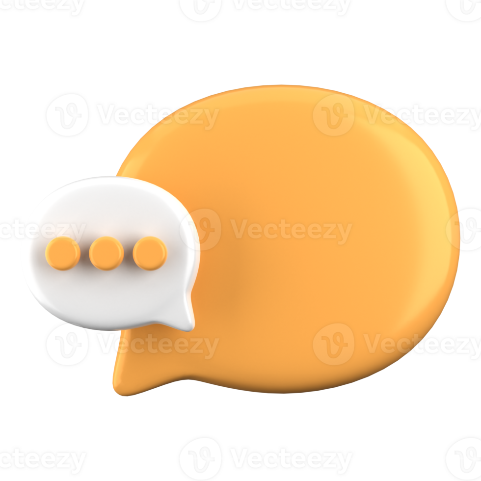 3d rendering of Speech bubble messages, bell notification, social media ...