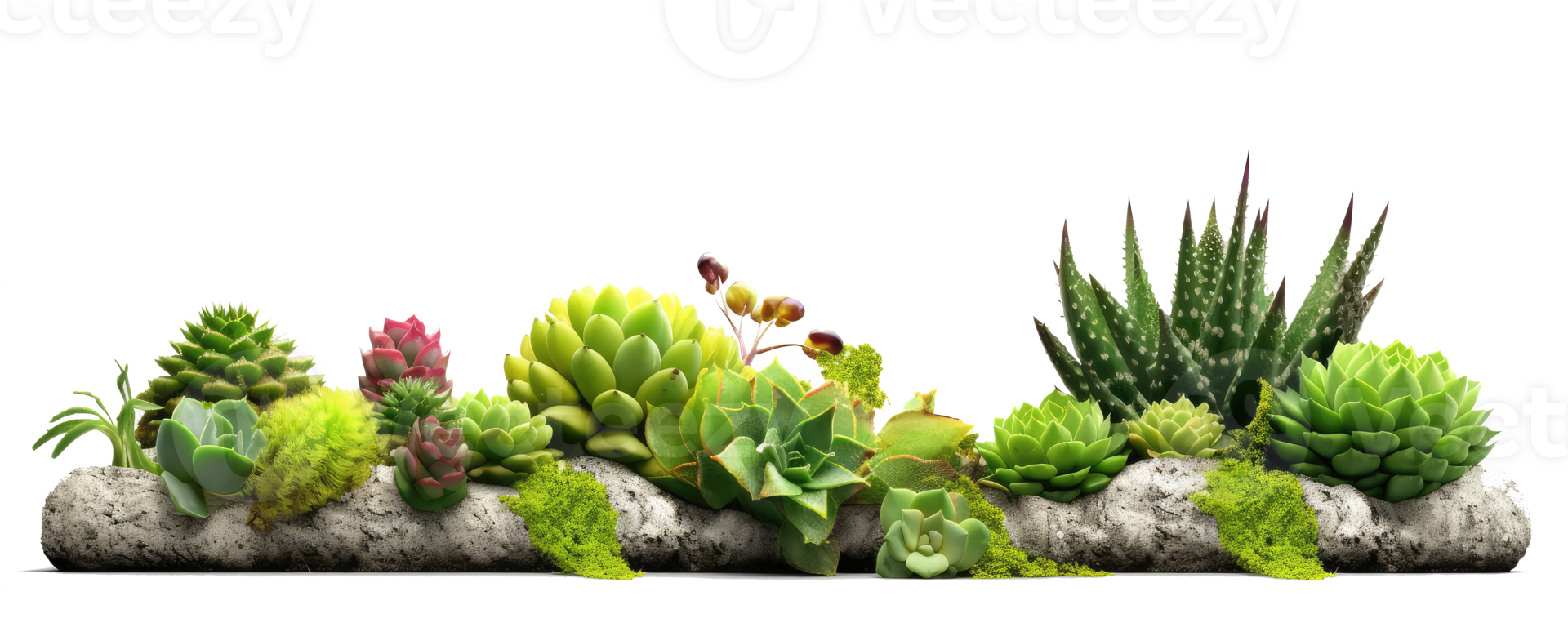 Dark rocks partially covered with moss . AI Generated 28573804 PNG