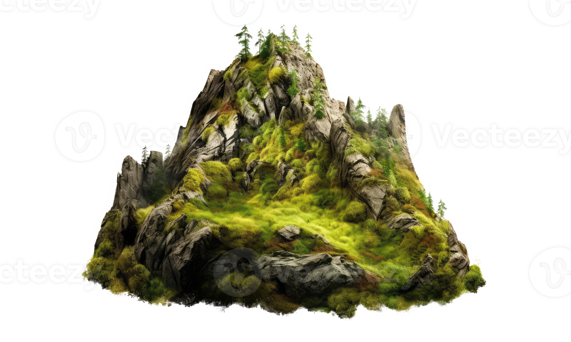 mountain green moss . AI Generated 28574175 PNG