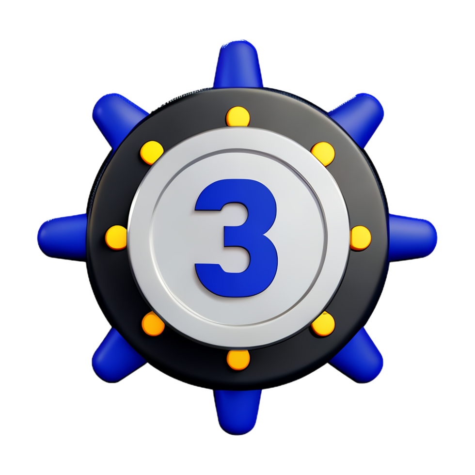 Gear 3d Rendering Icon Illustration Comma Separated No Special Characters 28574610 Png