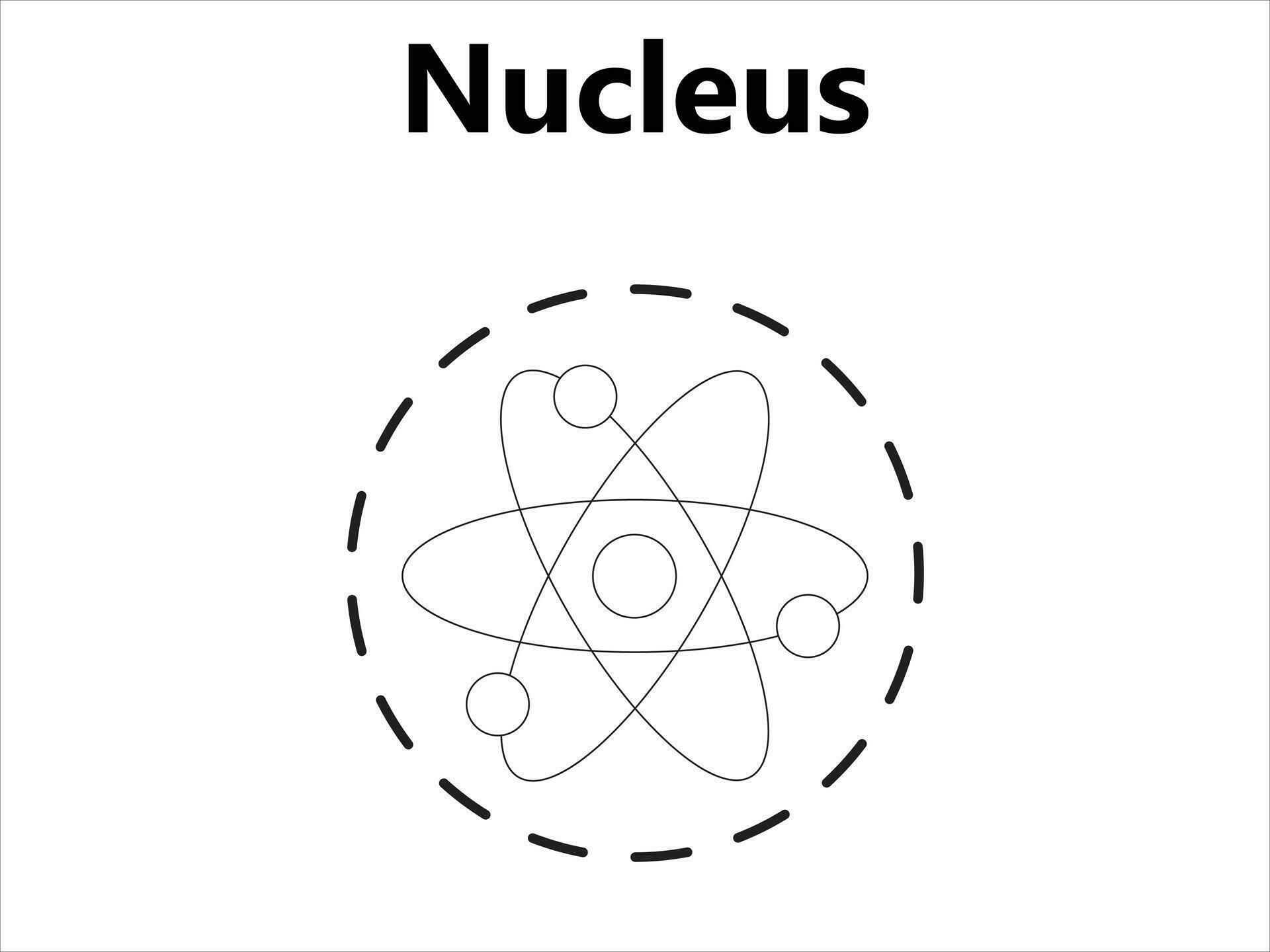 Atom Scientific Poster With Atomic Structure Nucleus Of Protons And