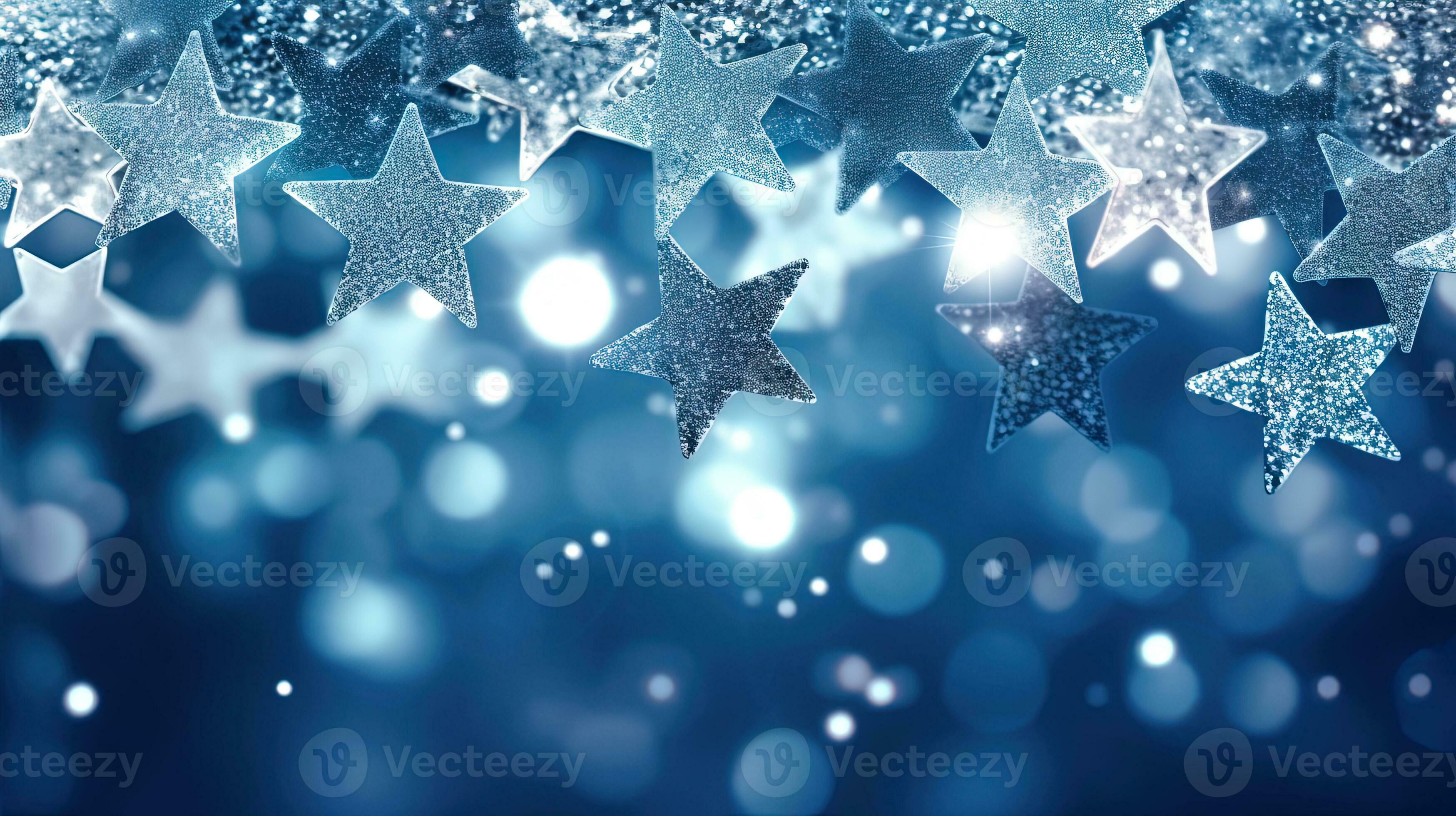 Abstract shiny background with blue glitter. Scattered confetti sparkles with light blue pastel ...