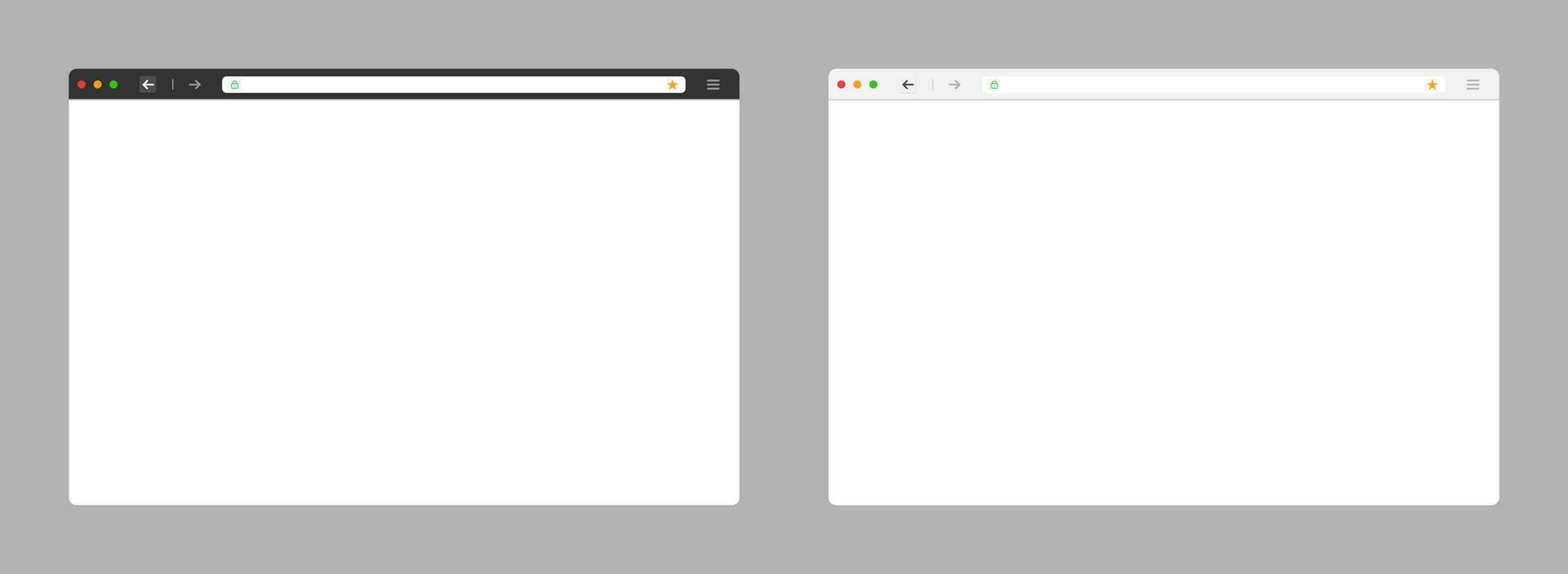 Web browser. Black and white template. Browser window with blank page. Computer screen. Webpage ...